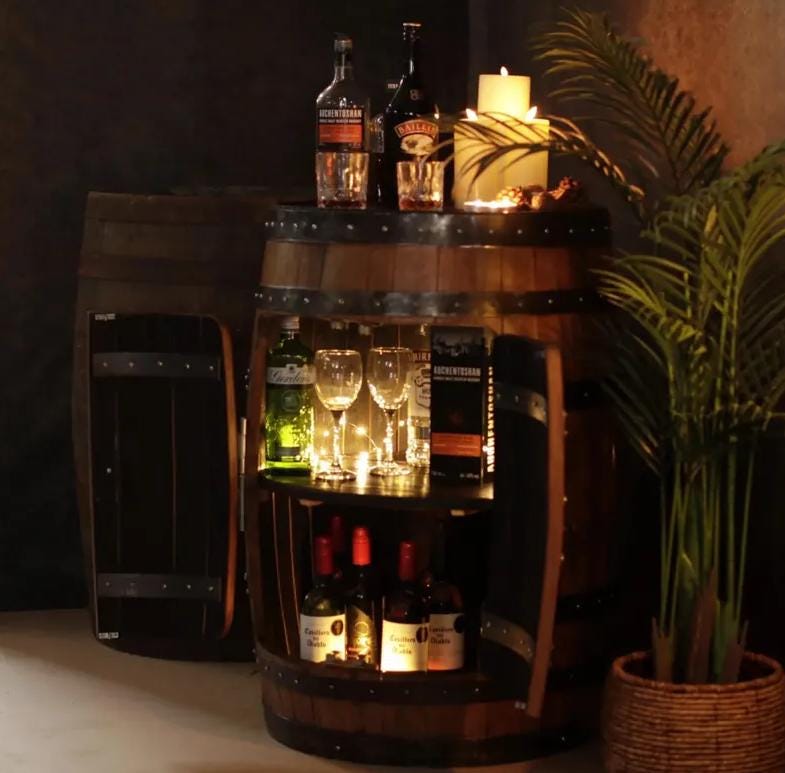 Whiskey Barrel Cabinet Bourbon Barrel Cabinet Whiskey Barrel Liquor ...