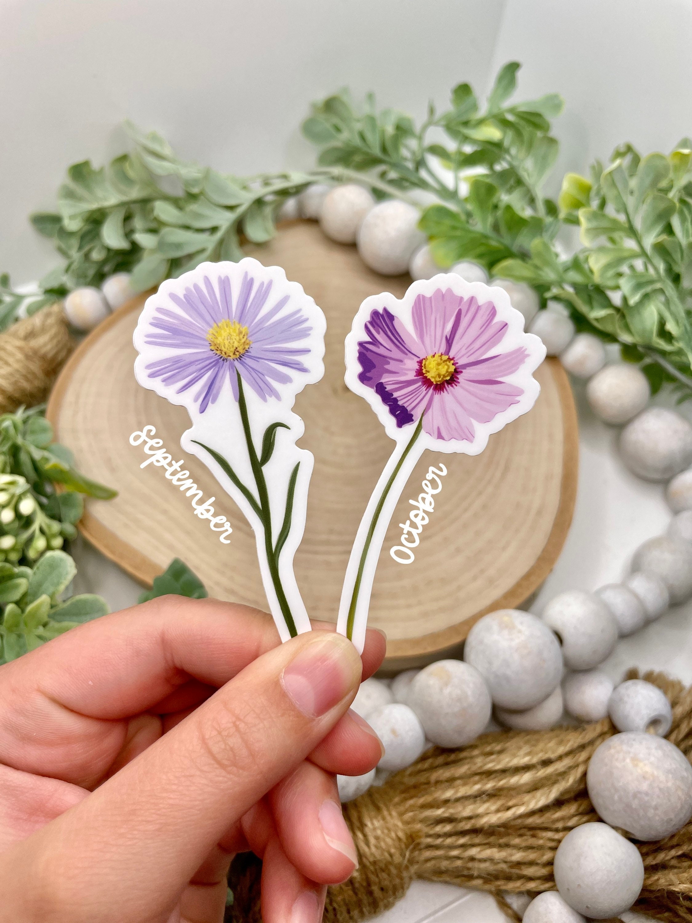 Birth Month Flower Stickers - Etsy