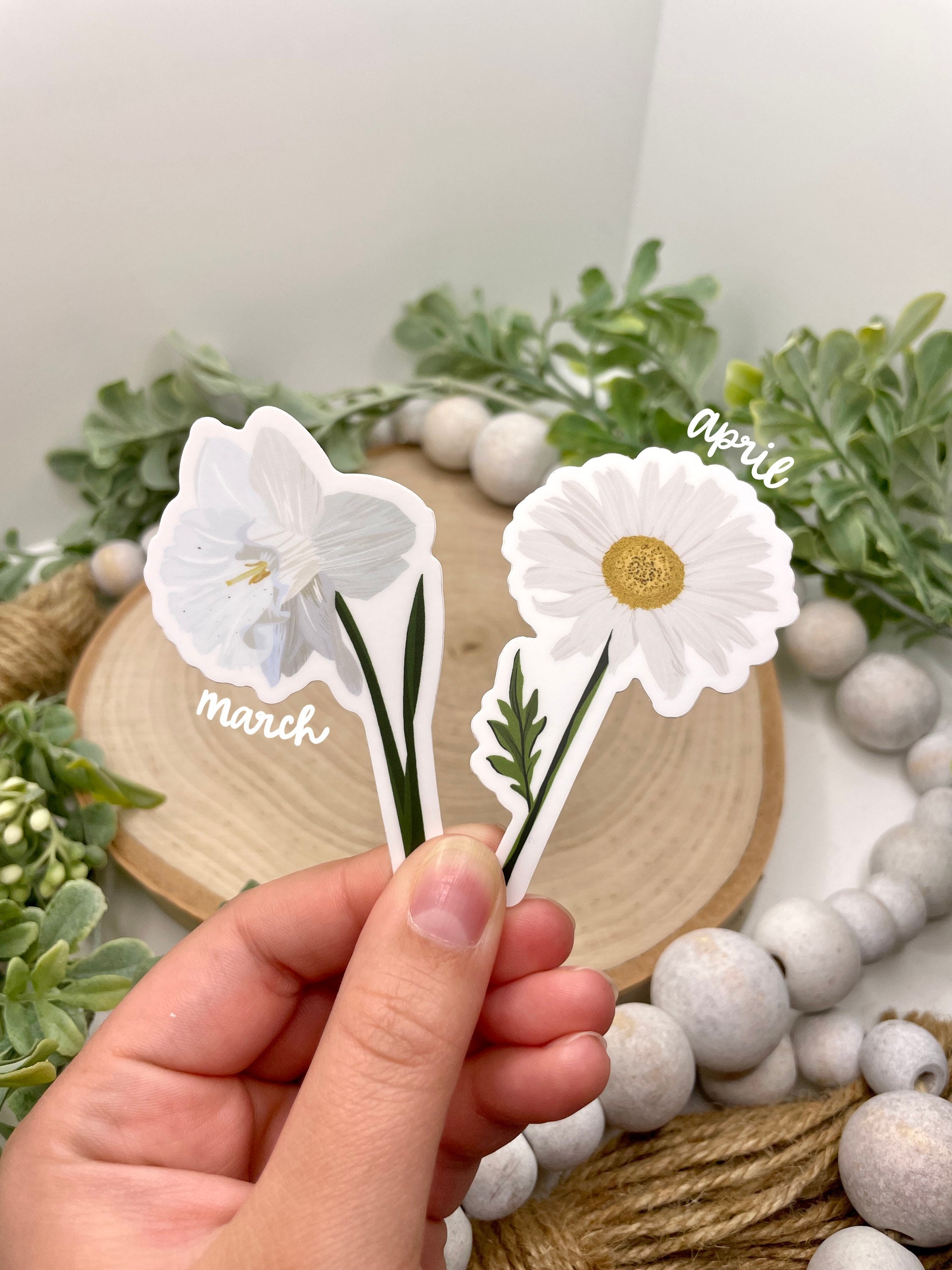 Birth Month Flower Stickers - Etsy