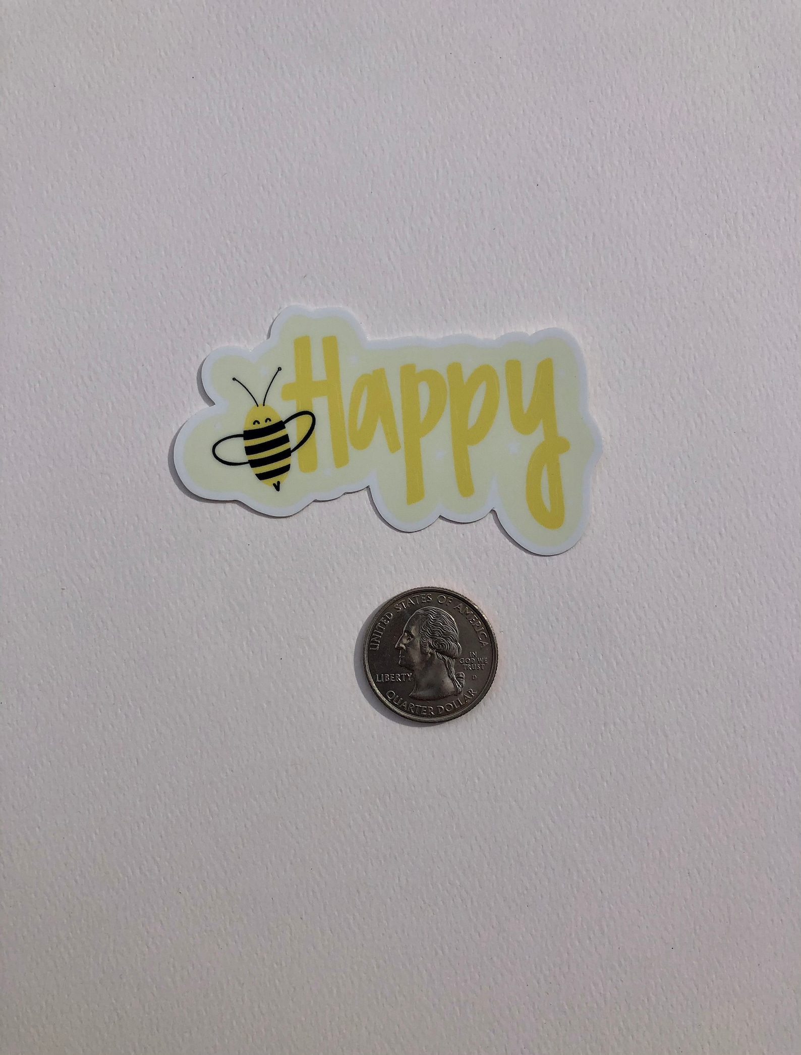 Bee Happy Vinyl Sticker/magnet - Etsy