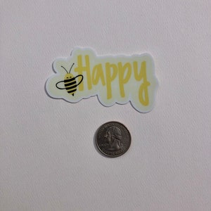 Bee Happy Vinyl Sticker/magnet - Etsy