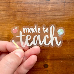 Teacher Clear Vinyl Stickers - Etsy