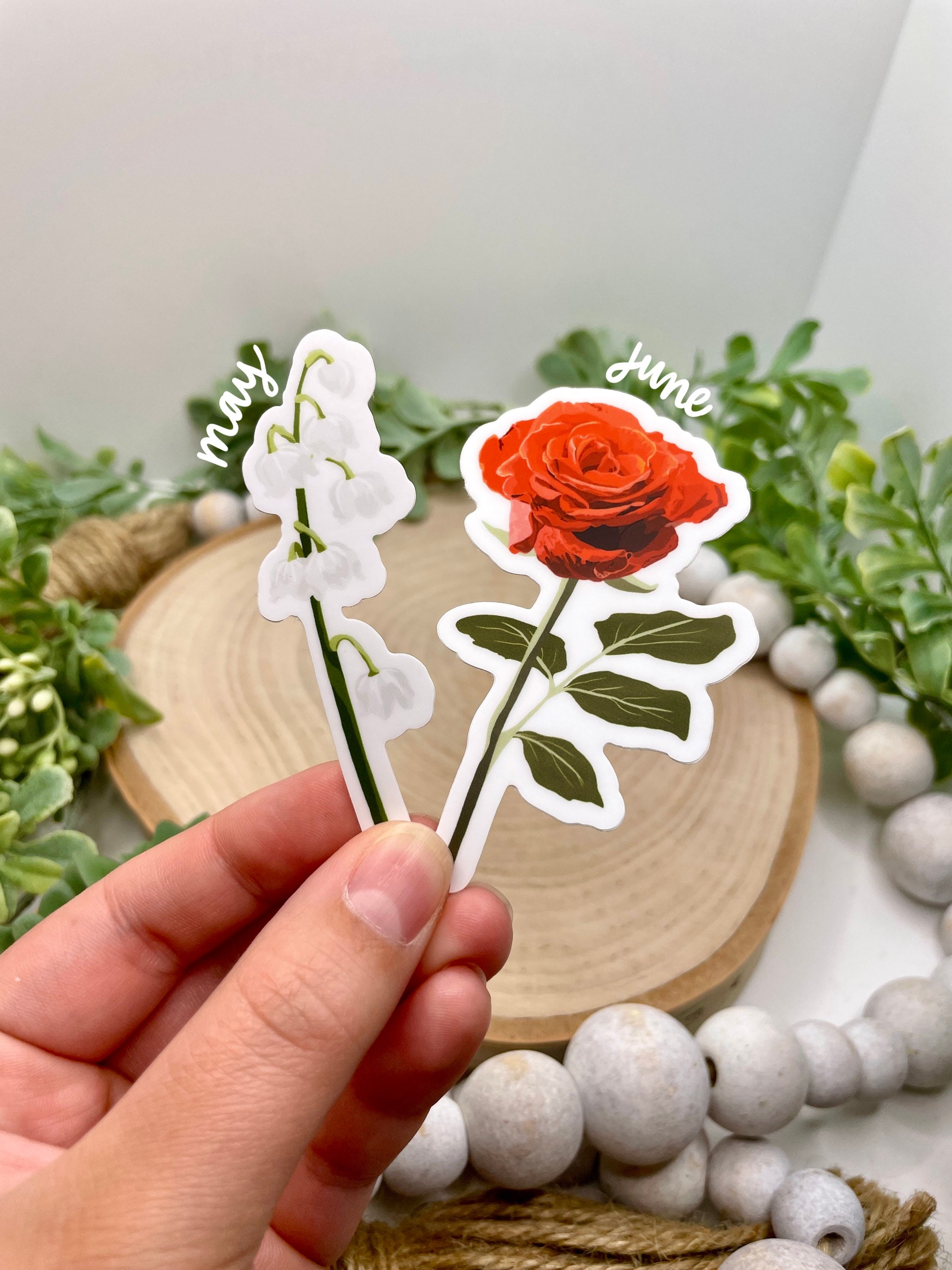 Birth Month Flower Stickers - Etsy