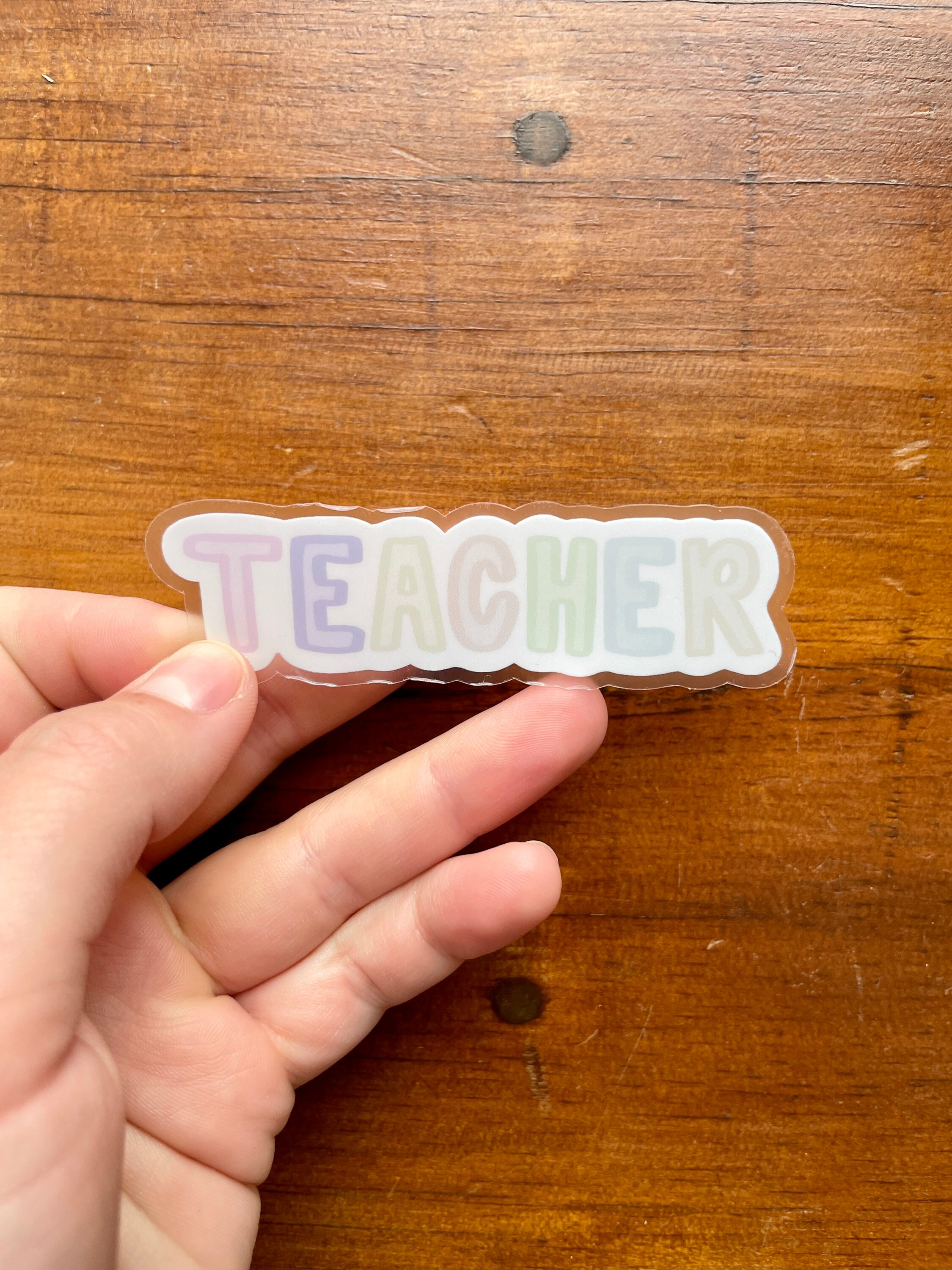 Teacher Clear Vinyl Stickers | Etsy