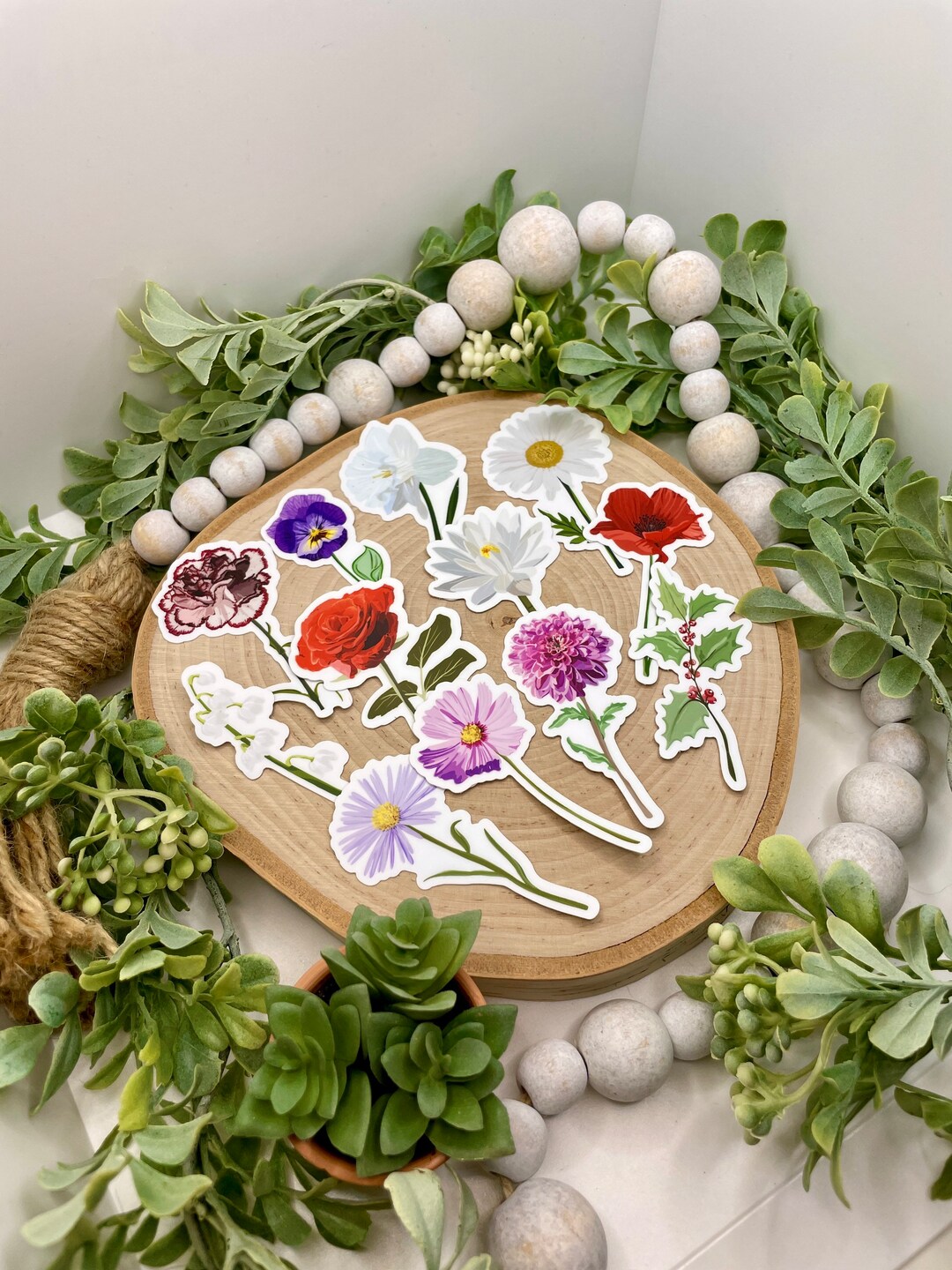 Birth Month Flower Stickers - Etsy