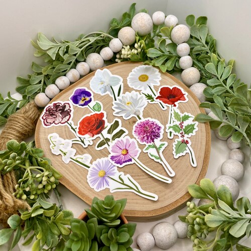 Birth Month Flower Decals Flower Family Car Decal Flower - Etsy