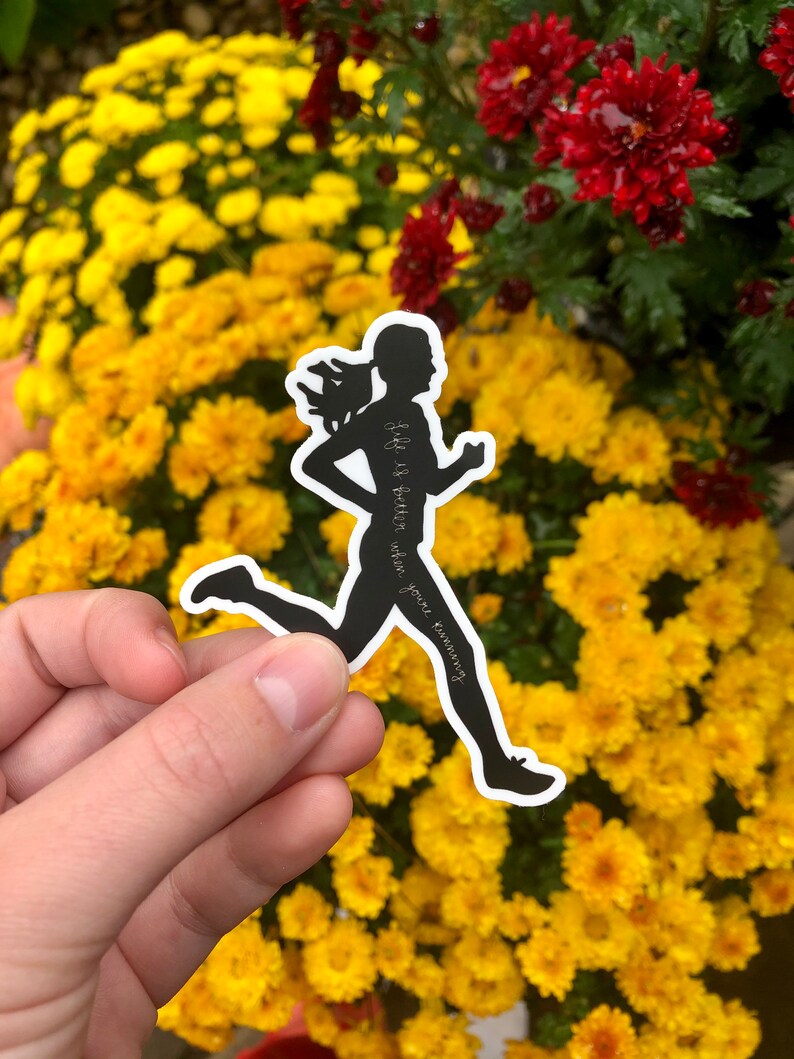 Woman Running Vinyl Sticker/magnet - Etsy