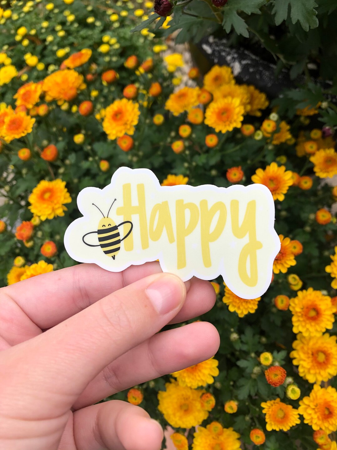 Bee Happy Vinyl Sticker/magnet - Etsy