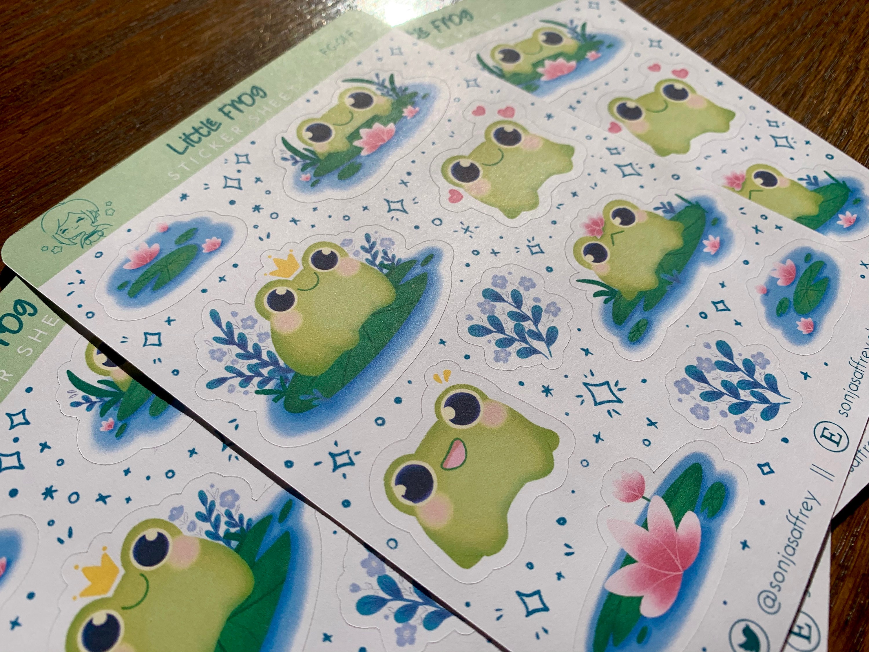 Frog Sticker Sheet Cute Frogs Planner Stickers | Etsy