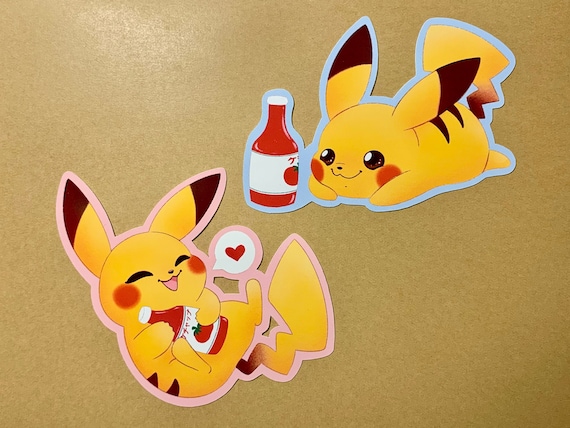 Pikachu Vinyl Stickers Kawaii Pikachu Die-cut Sticker | Etsy
