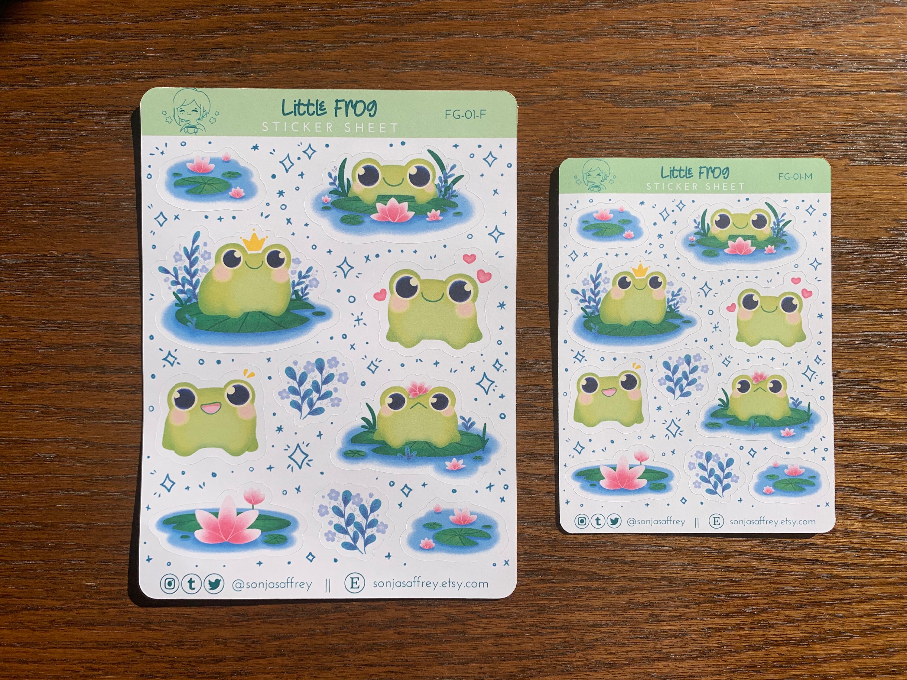 Frog Sticker Sheet Cute Frogs Planner Stickers | Etsy