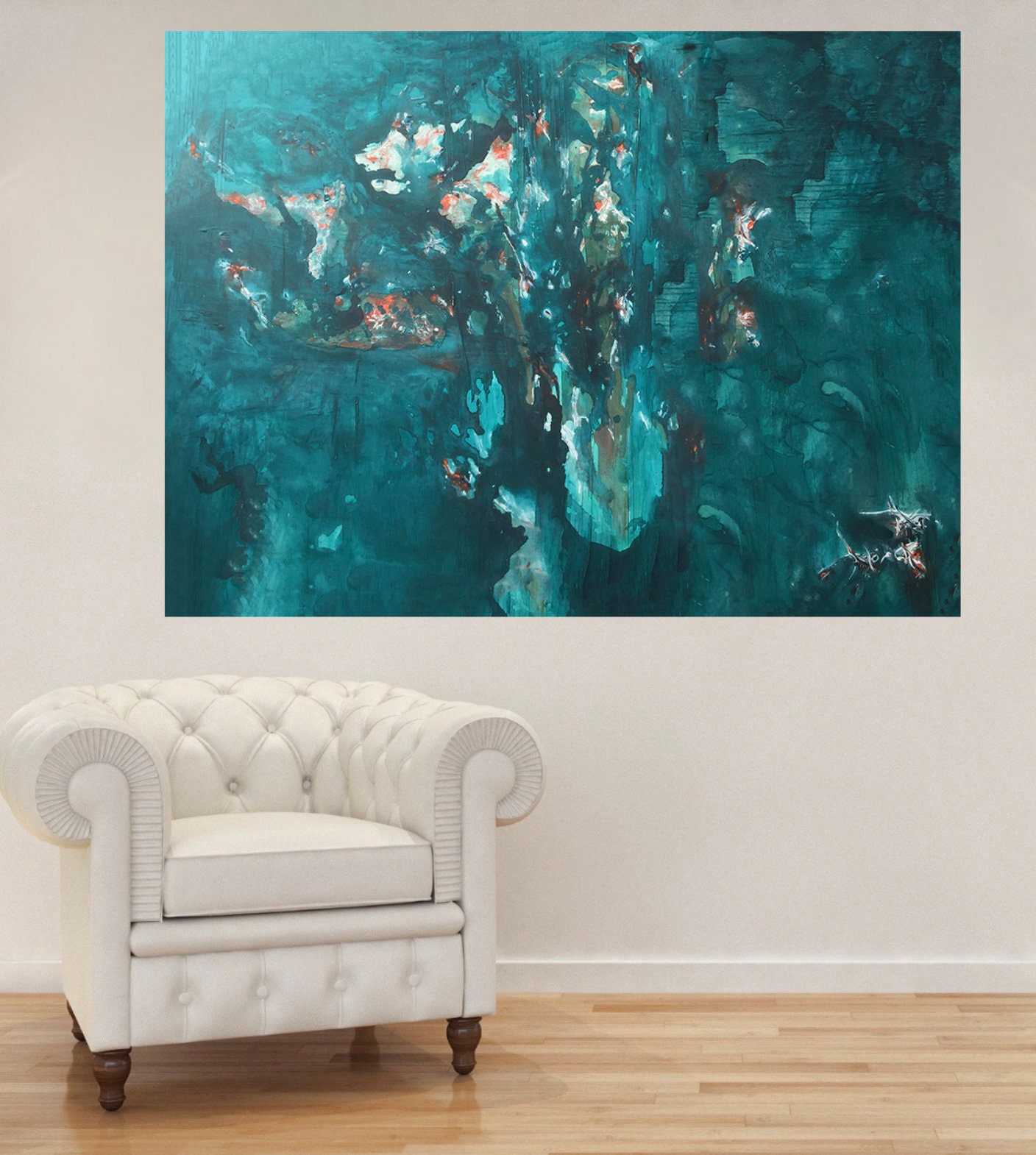 Koi Pond, Abstract Art Painting Print - Etsy