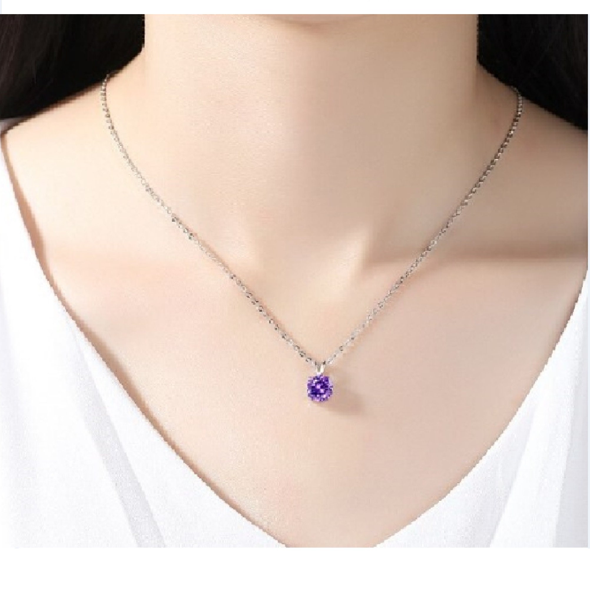 July Birthstone Necklace / Ruby Birthstone Necklace / Sterling - Etsy UK