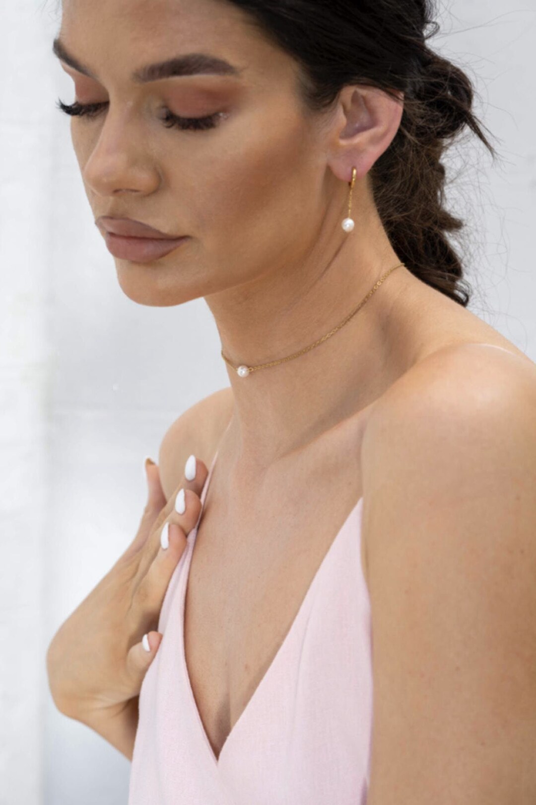 Freshwater Pearl Choker Necklace Dainty Necklace Pearl Jewelry