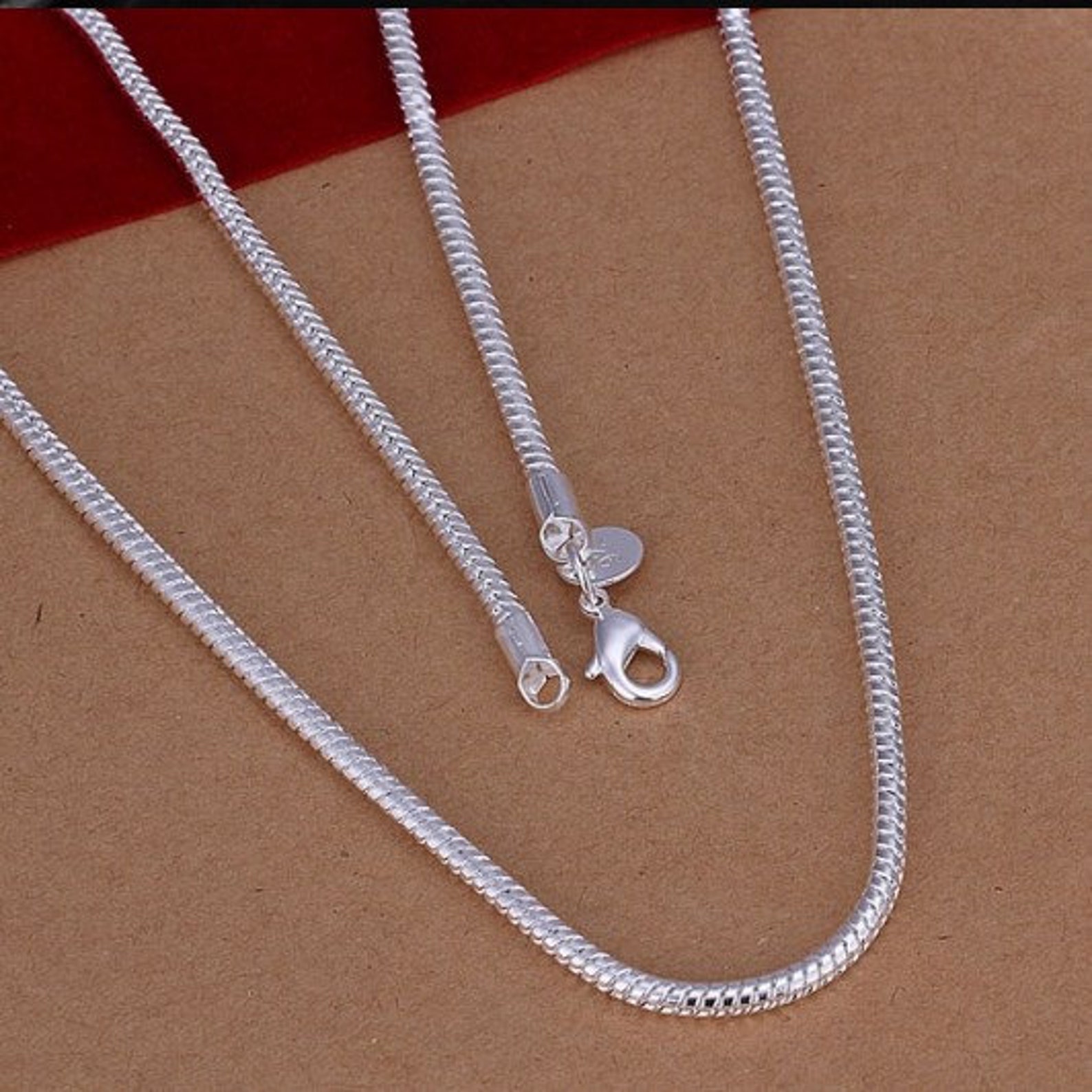 Sterling Silver Pltd 3mm Snake Chain / Snake Chain Necklace / - Etsy