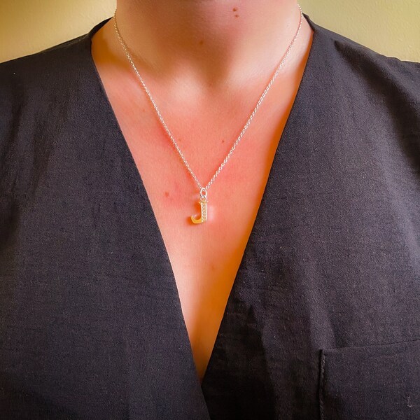 J Necklace - Etsy