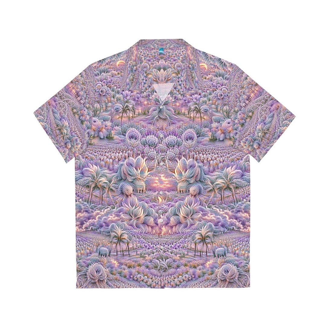 Trippy Men's Hawaiian Shirt, Psychedelic Art Sunset Festival Beach ...