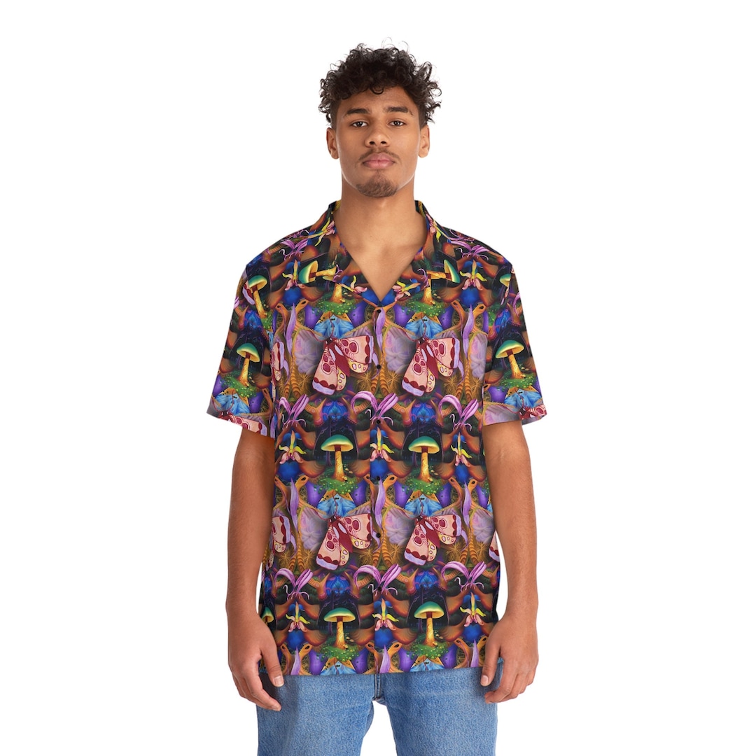 Trippy Mushroom Men's Hawaiian Shirt, Say Aloha to Psychedelic Art ...