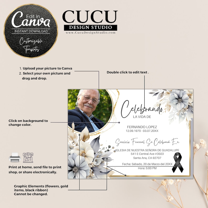 Tarjeta De Invitación Para Servicio Conmemorativo | Plantilla De ...
