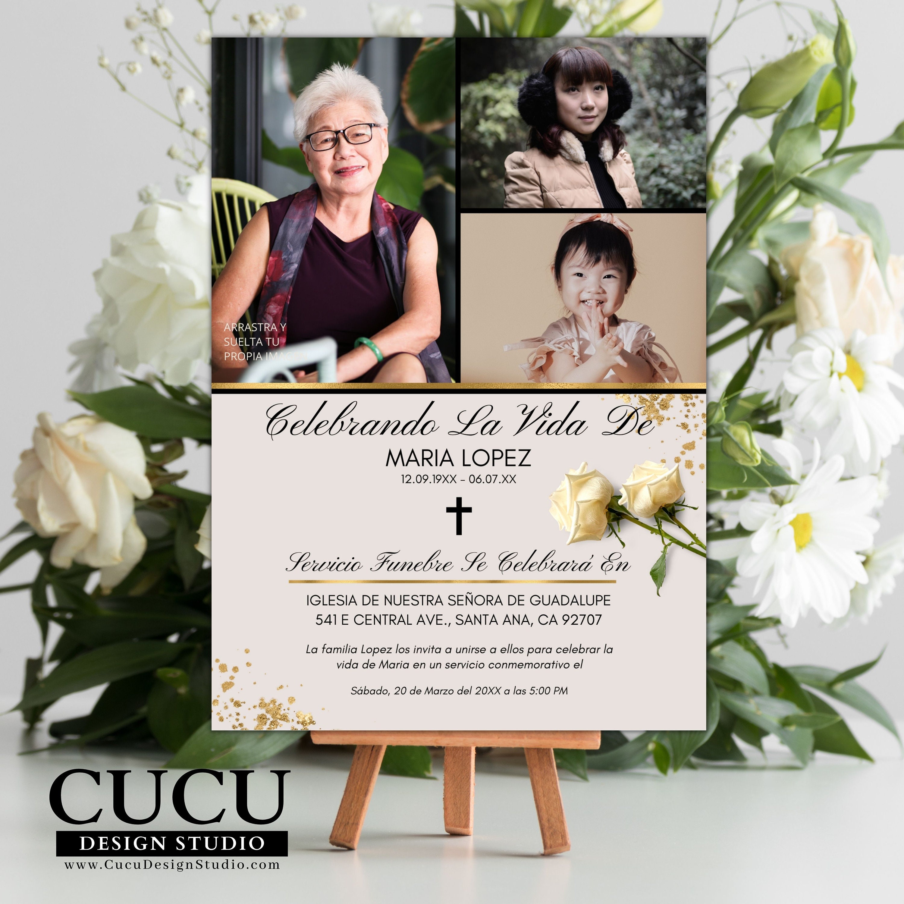 Spanish Funeral Card Templates Spanish Funeral Invitation En Paz ...