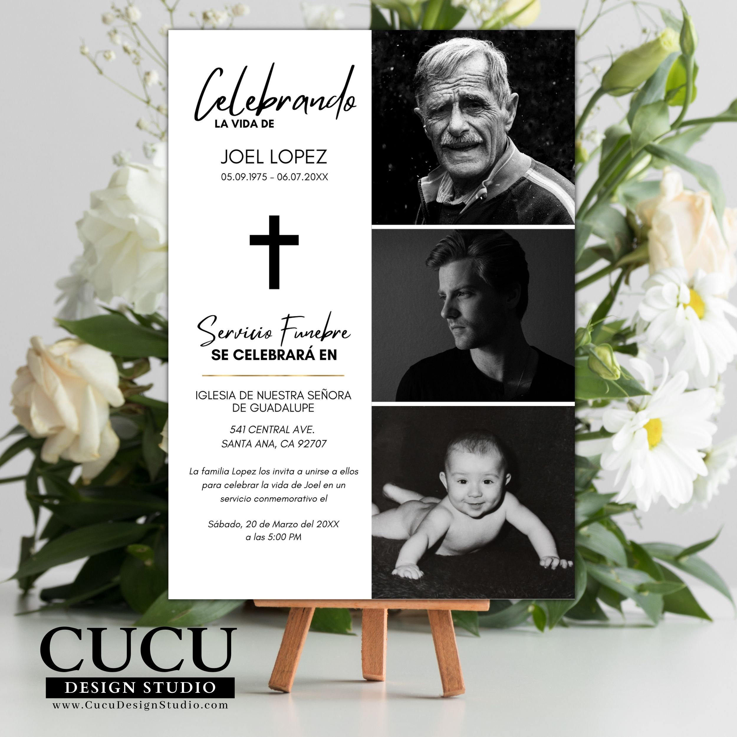 Funeral Announcement in Spanish Funeral Invitation in Loving Memory ...