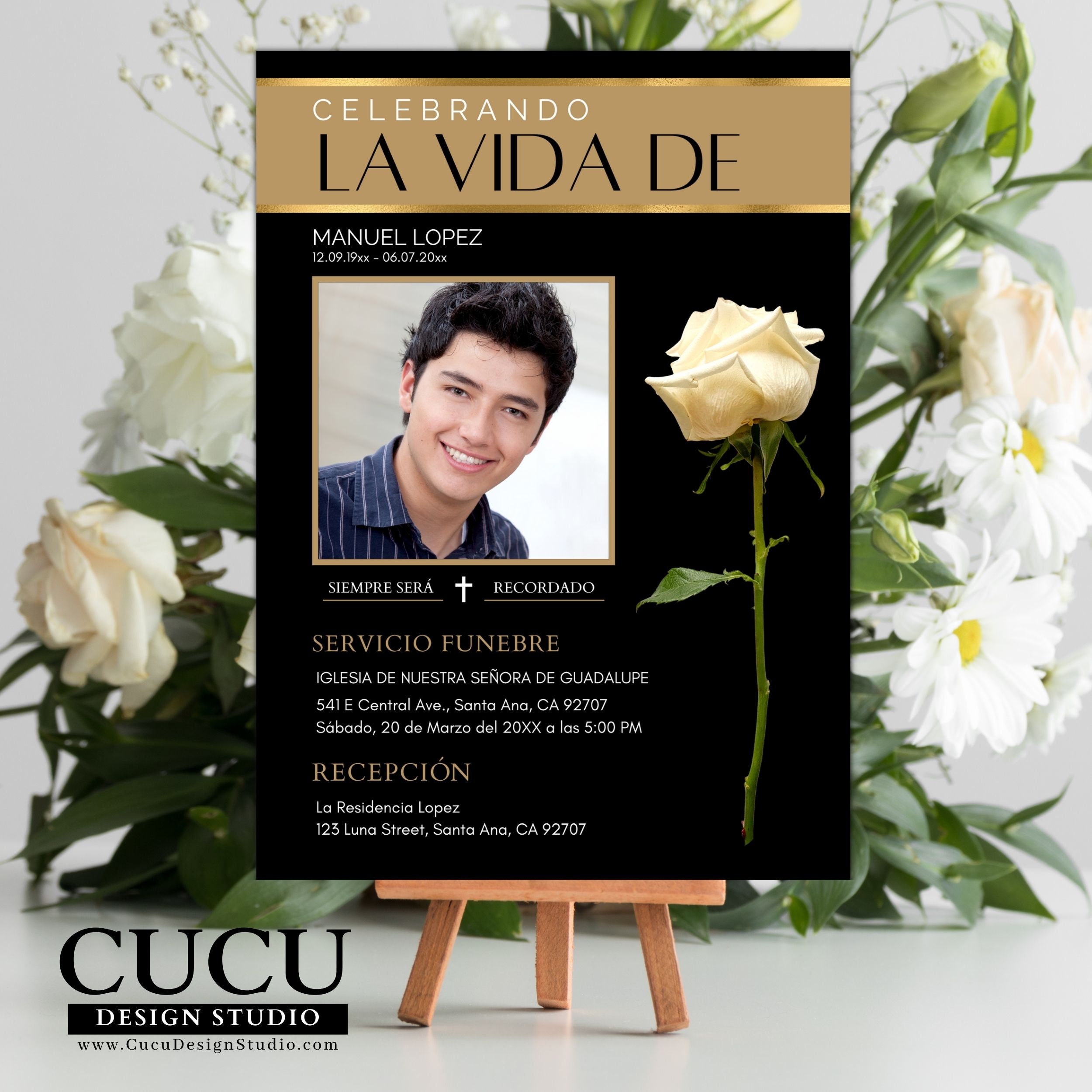 Spanish Memorial Funeral Card Anunció Funebres Celebration of Life ...