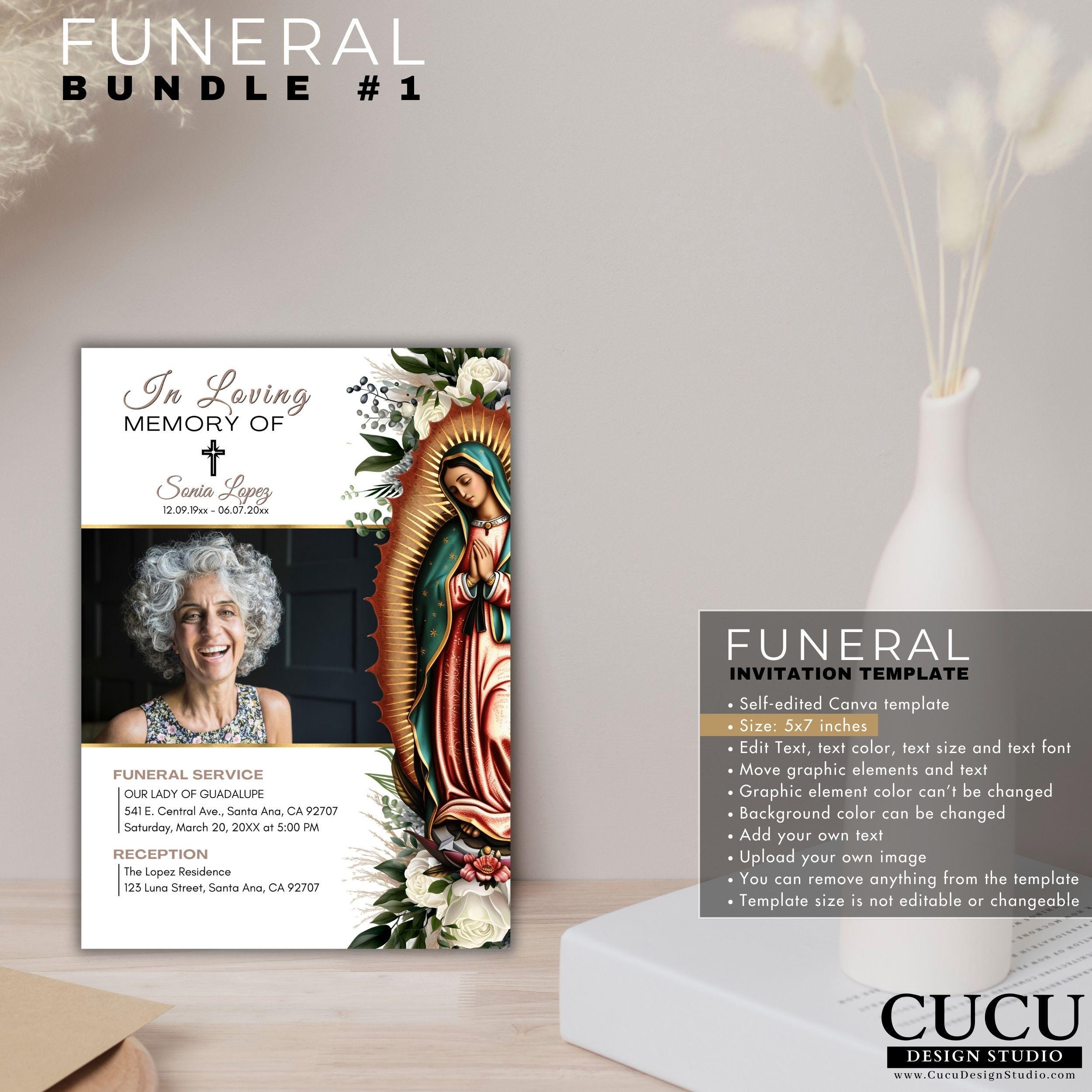 Our Lady of Guadalupe Funeral Card | Virgen De Guadalupe Celebration of ...