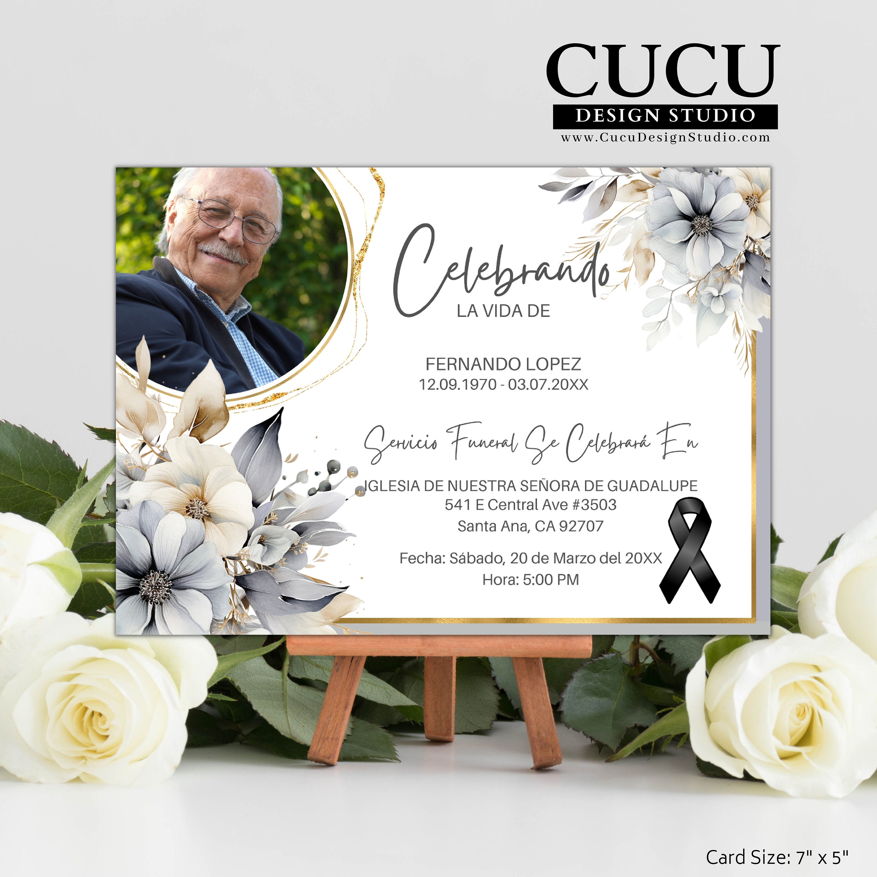 Tarjeta De Invitación Para Servicio Conmemorativo | Plantilla De ...