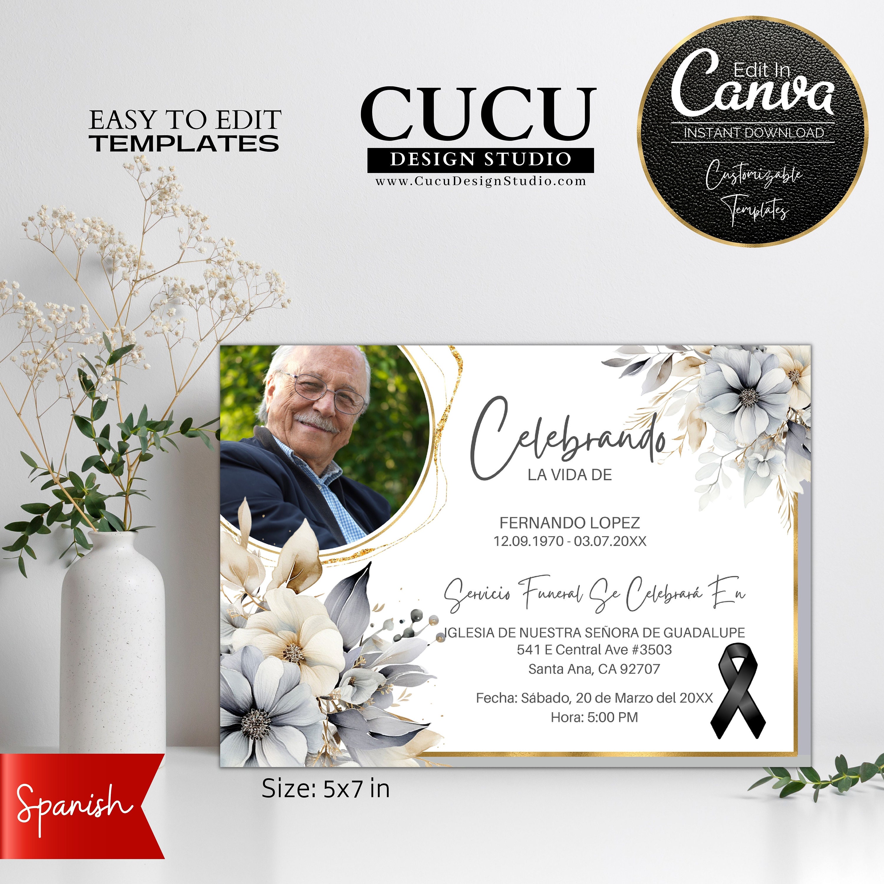 Tarjeta De Invitación Para Servicio Conmemorativo | Plantilla De ...