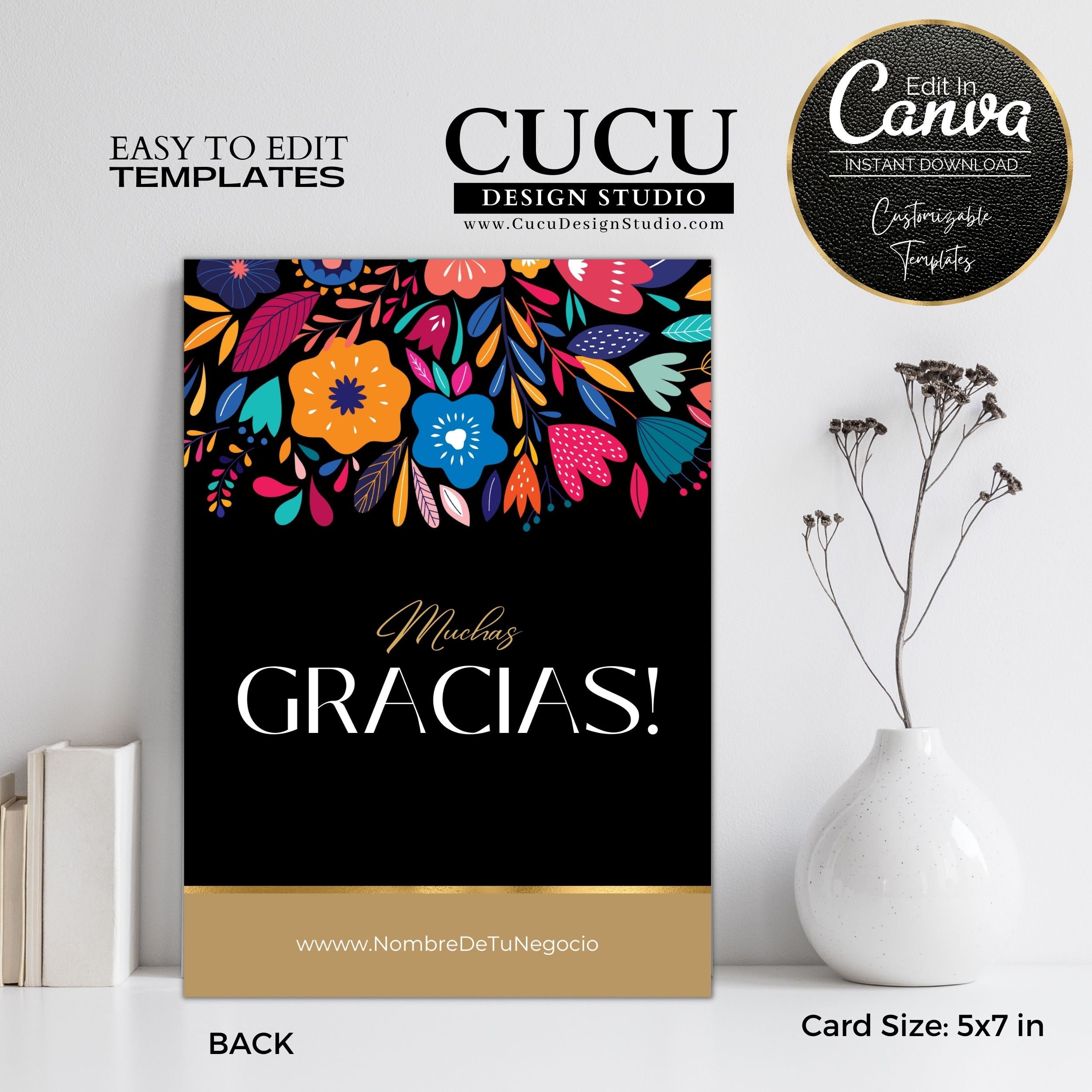 Customizable Tarjeta De Agradecimiento | Easy to Edit Thank You Card ...