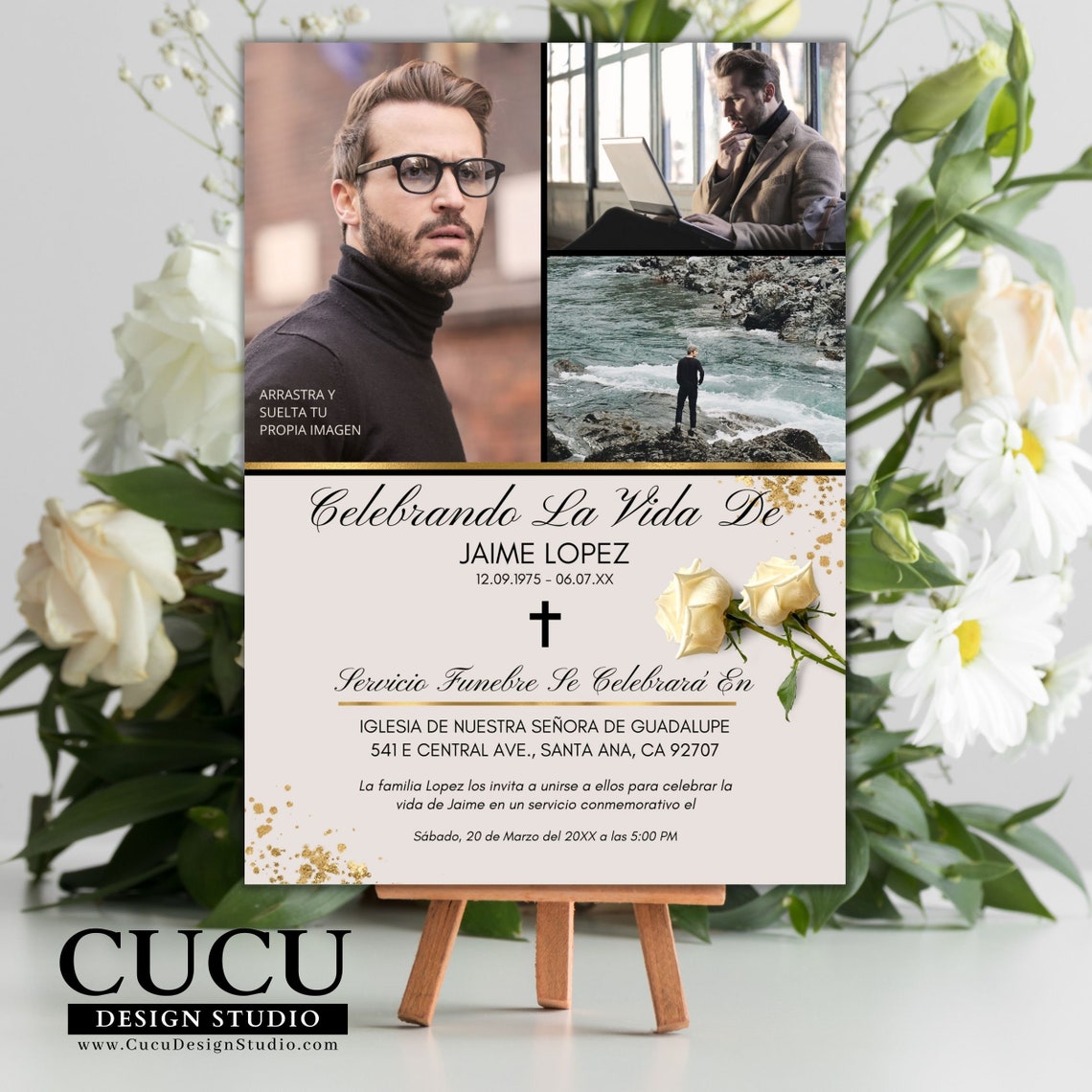 Spanish Funeral Card Templates Spanish Funeral Invitation En Paz ...