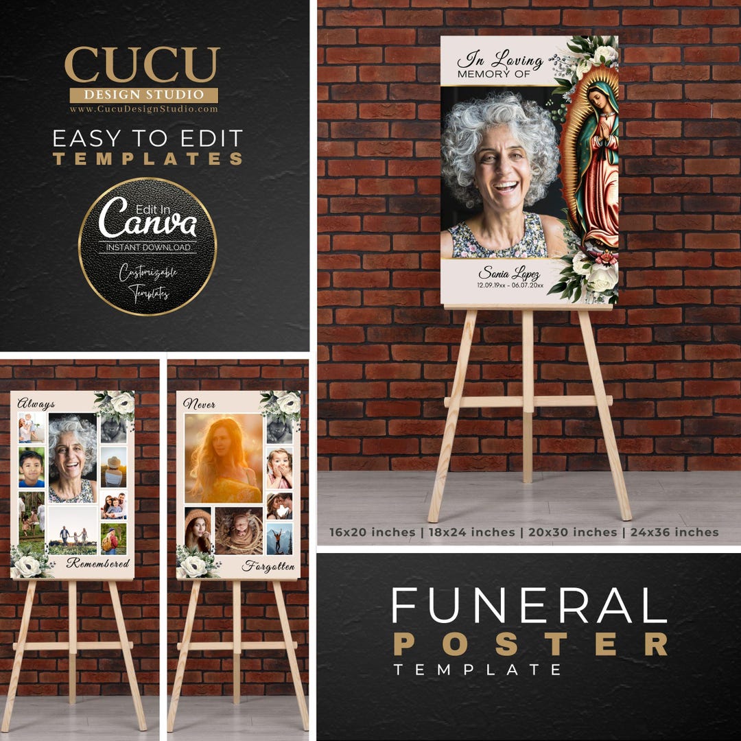 Virgen Mary Funeral Welcome Sign | Virgen Mary Funeral Poster | Our ...