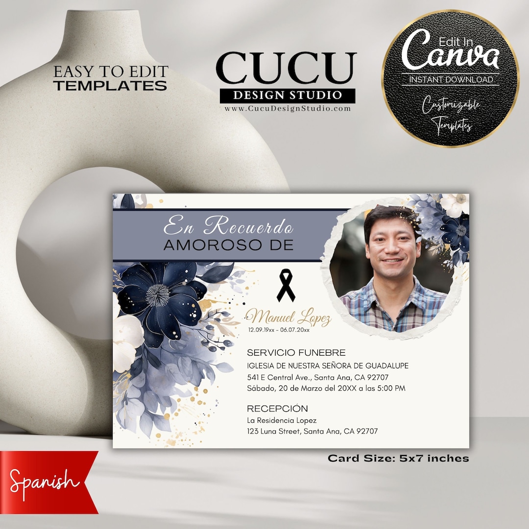 Spanish Funeral Announcement | Anuncio De Servicios Funeral ...