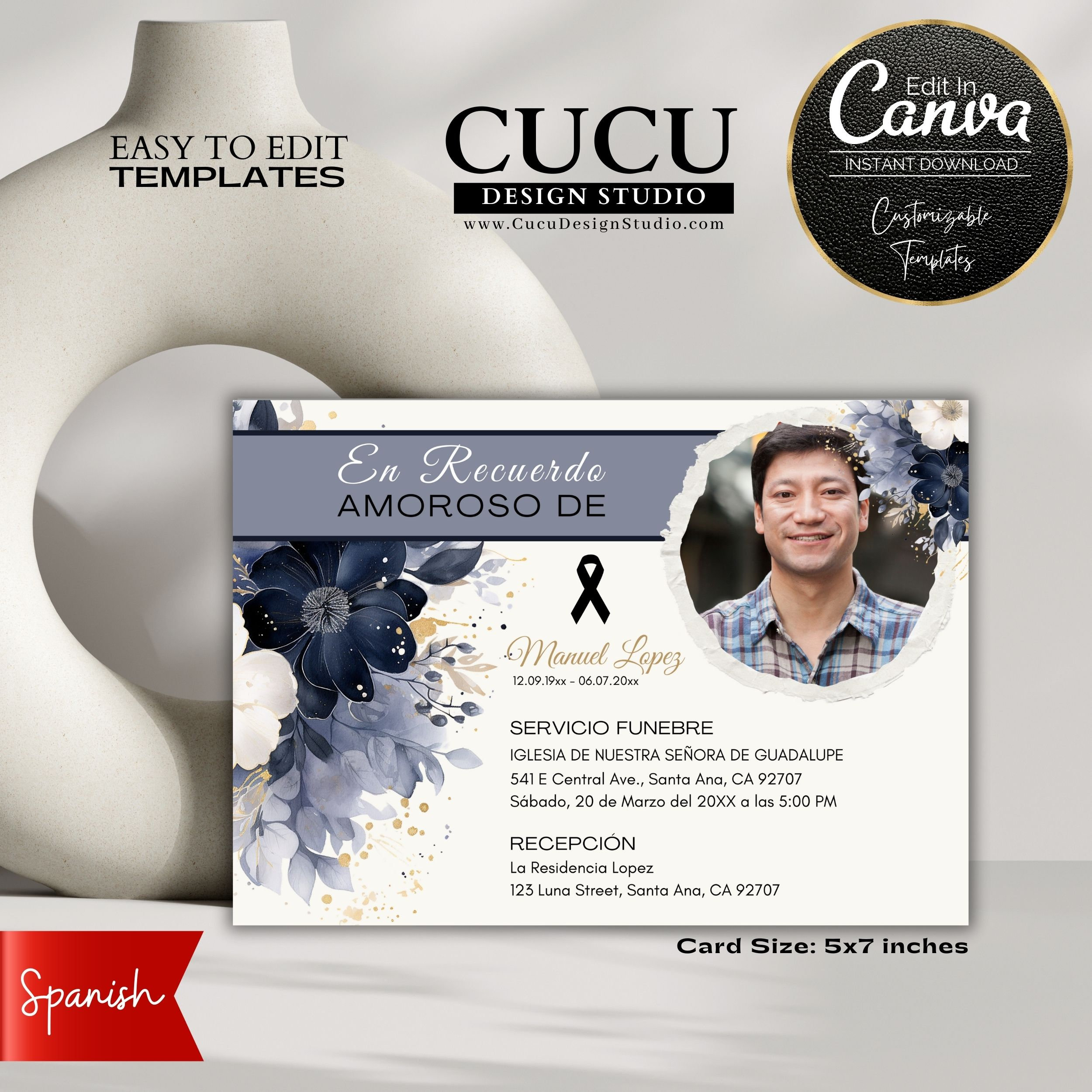 Spanish Funeral Announcement | Anuncio De Servicios Funeral ...