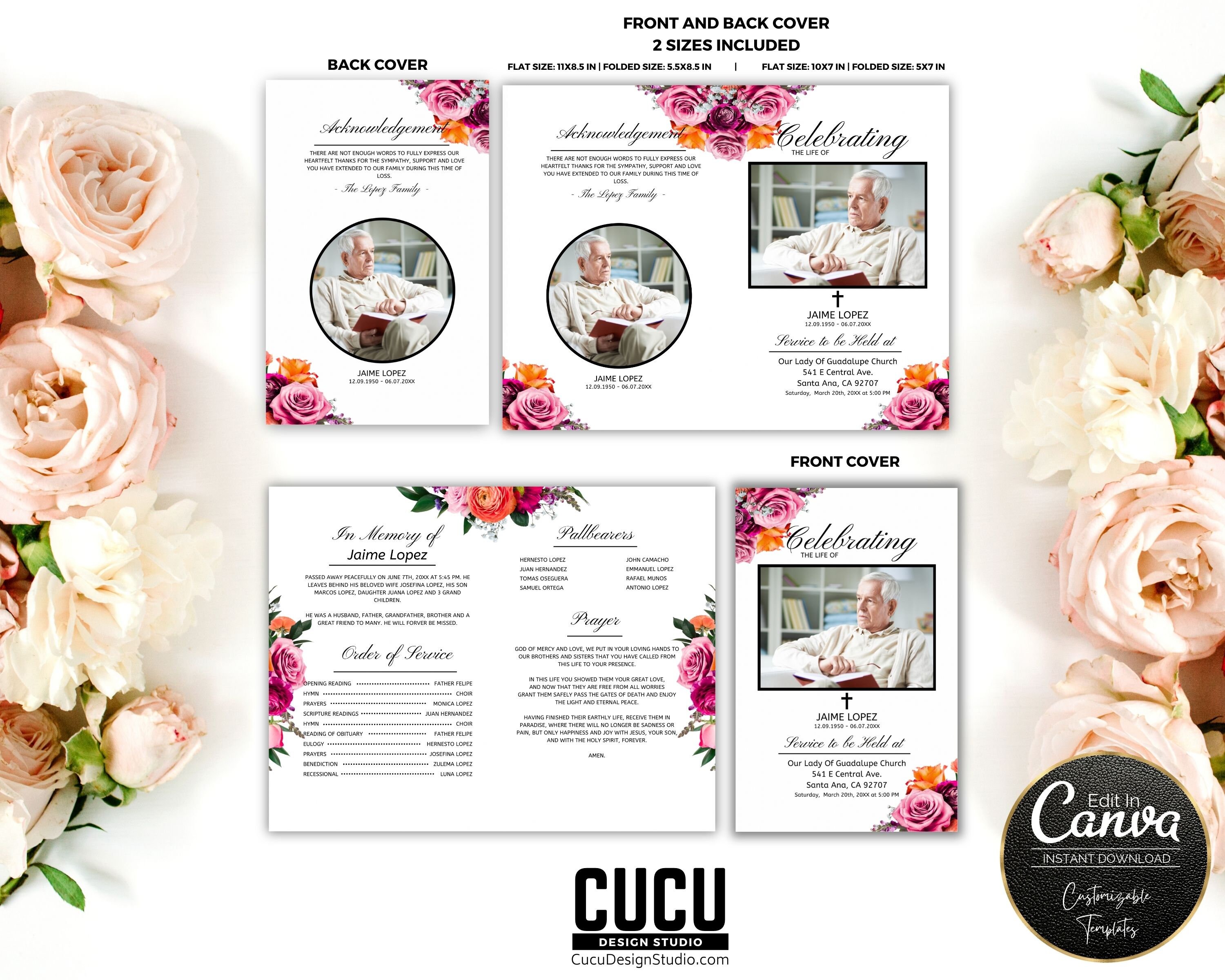 Canva Funeral Program Template