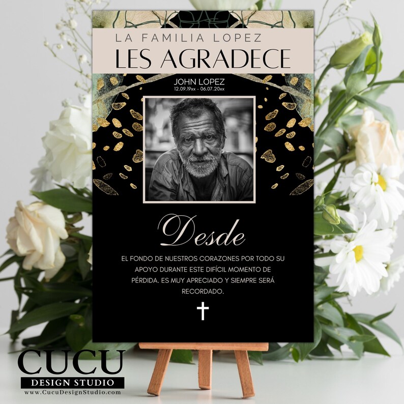 Spanish Funeral Thank You Card Template | Customizable (digital ...