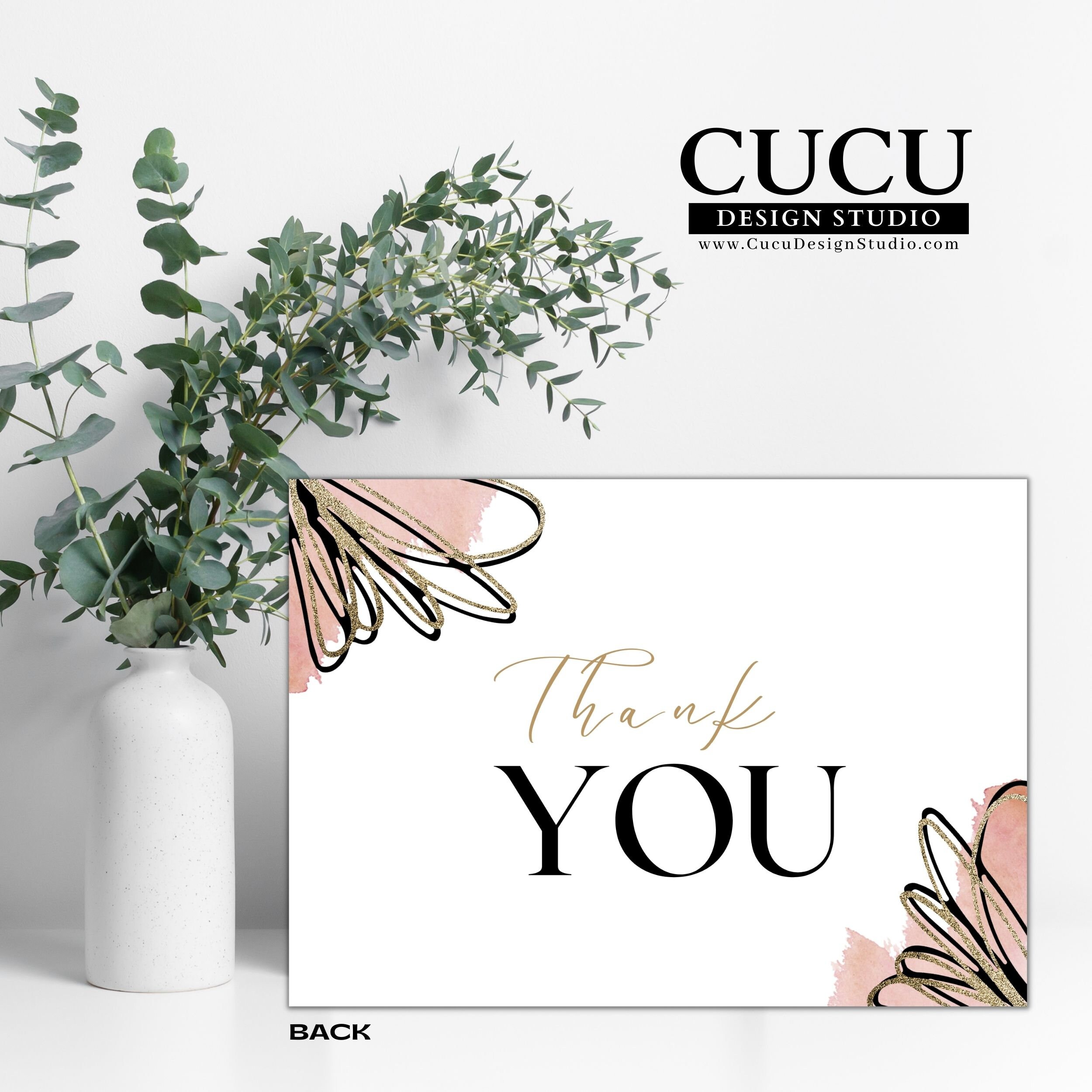 Abstract Thank You Card Template Thank You Cards Customer Thank You ...