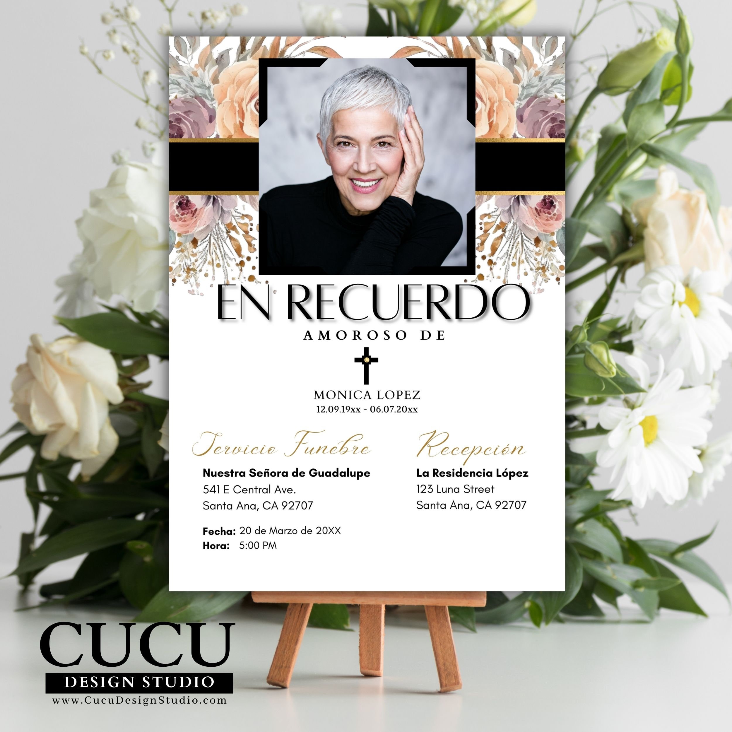 Spanish Memorial Funeral Card Anunció Funebres Celebration of Life ...