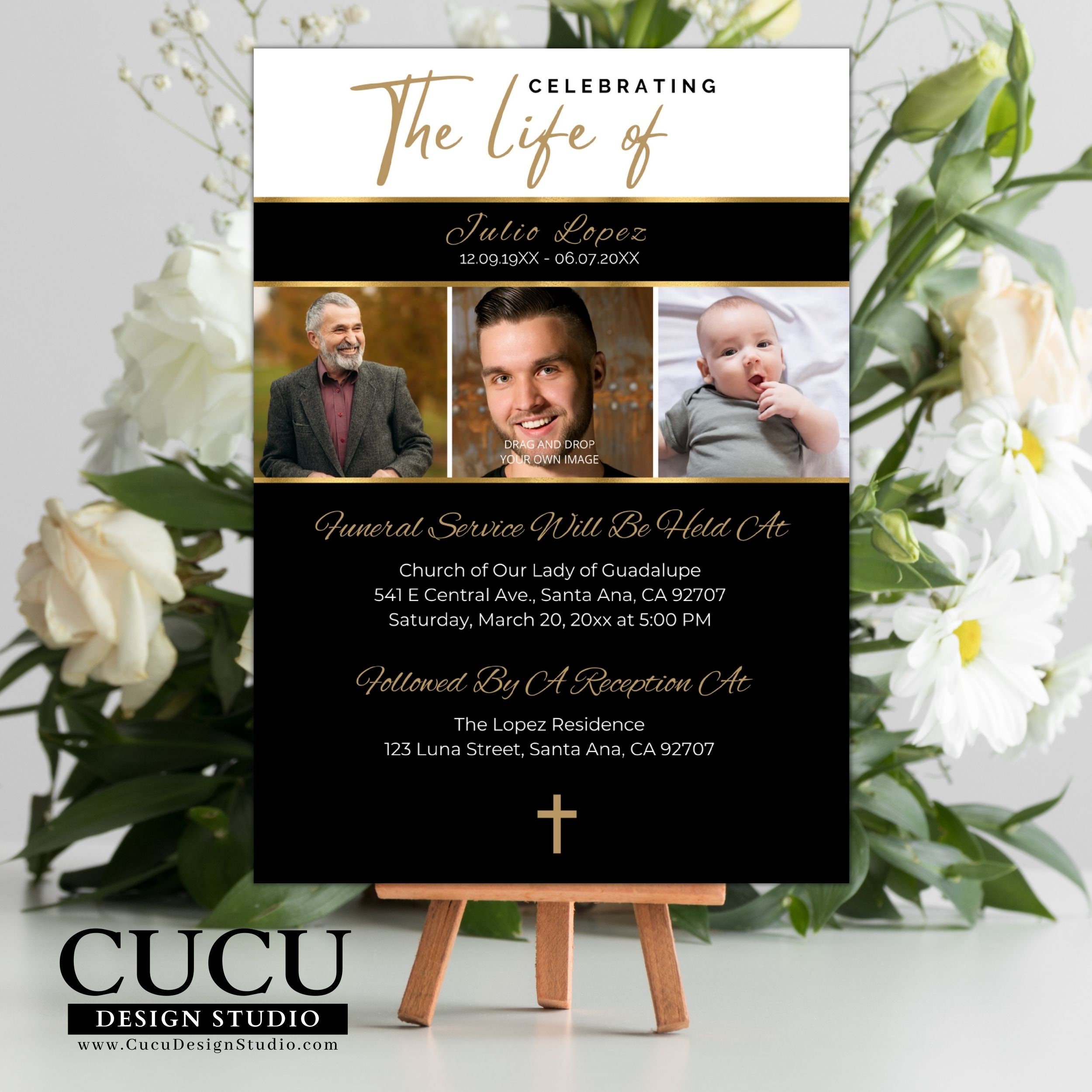 Minimalist Funeral Card Template | in Loving Memory Cards | Funeral ...