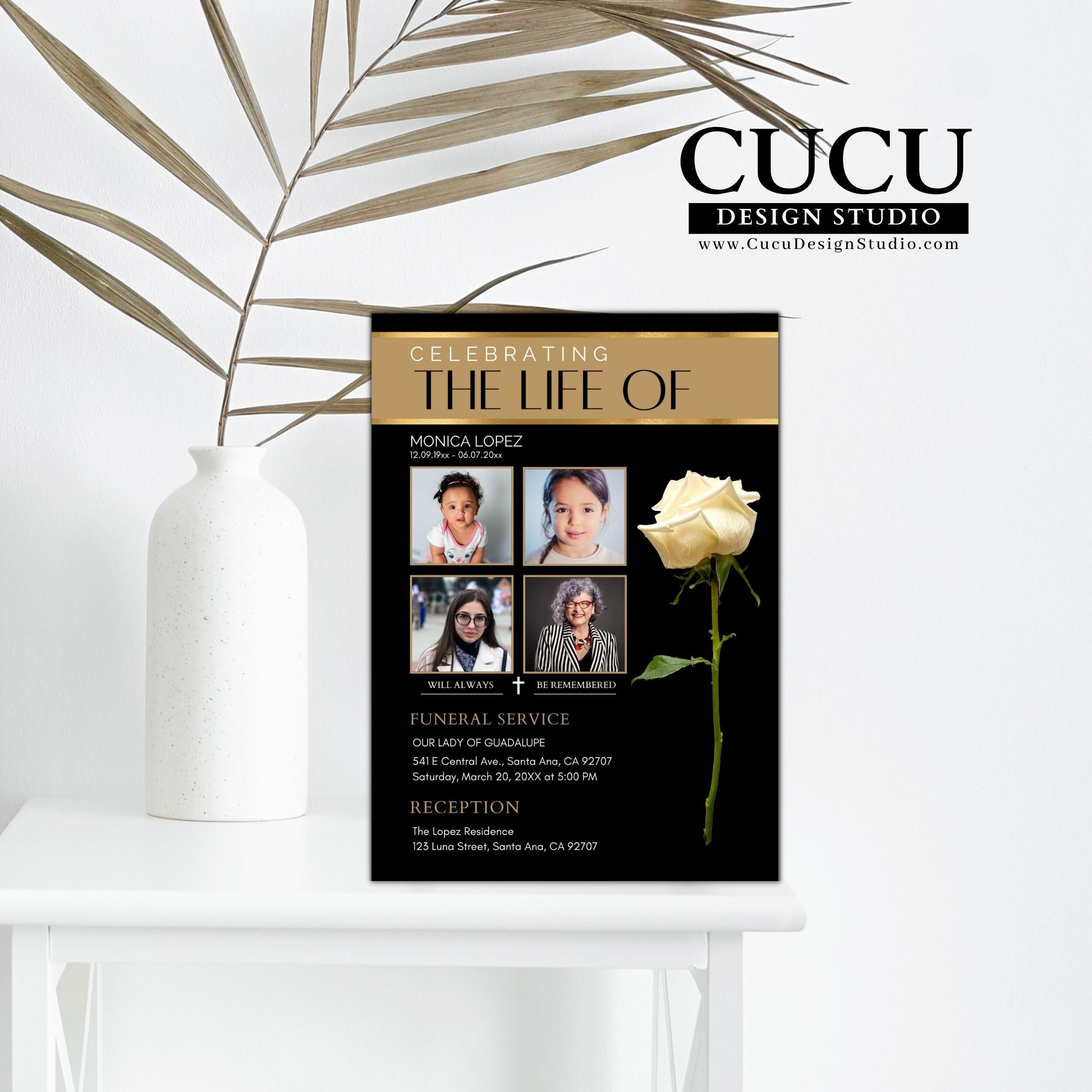 Funeral Invitation Cards, Online Funeral Invitation Memorial Invitation ...