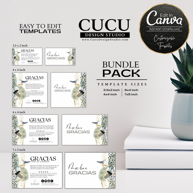 Abstract Thank You Card Template in Spanish Tarjetas De Agradecimiento ...