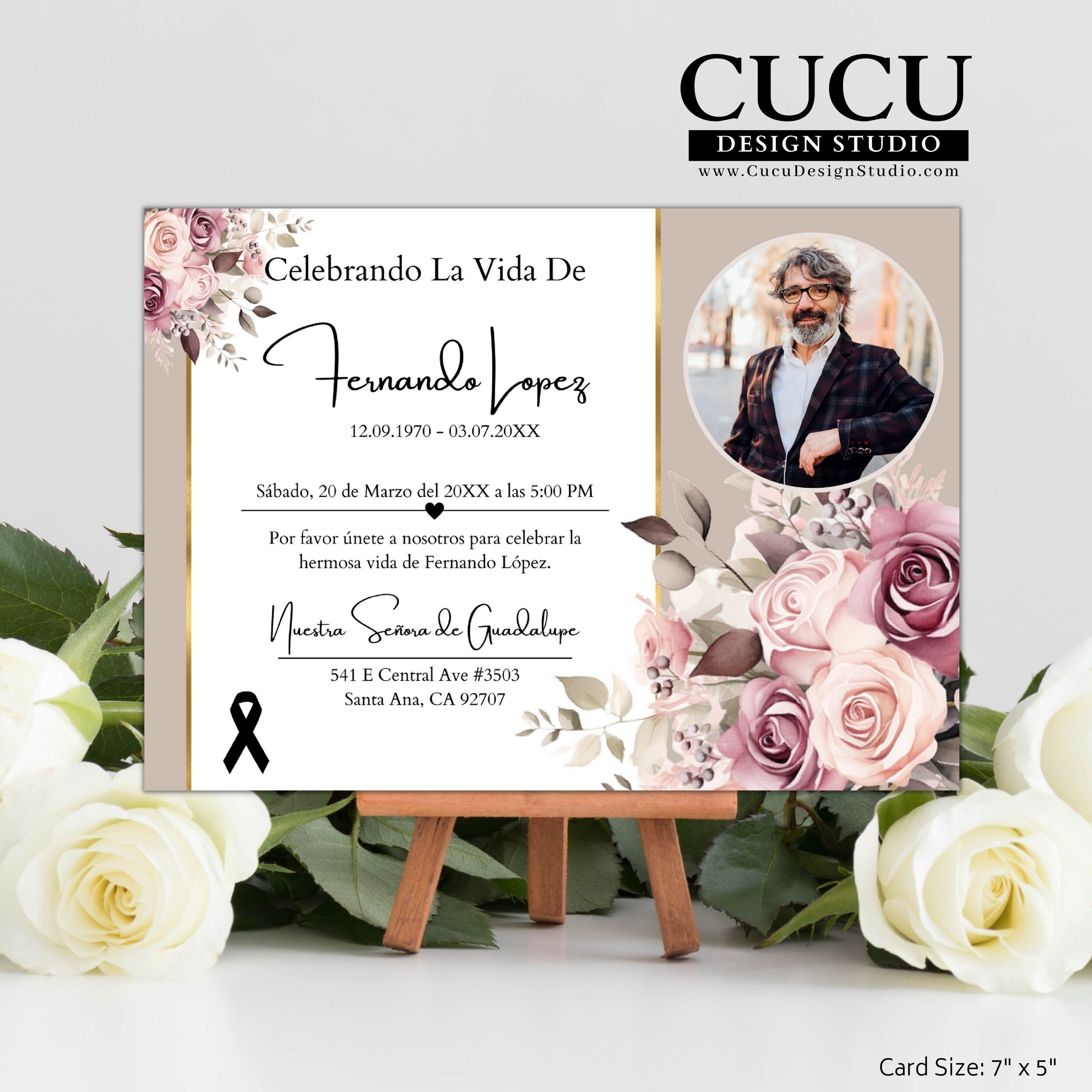 In Loving Memory Spanish Card | Plantilla Canva Funeral | Spanish ...