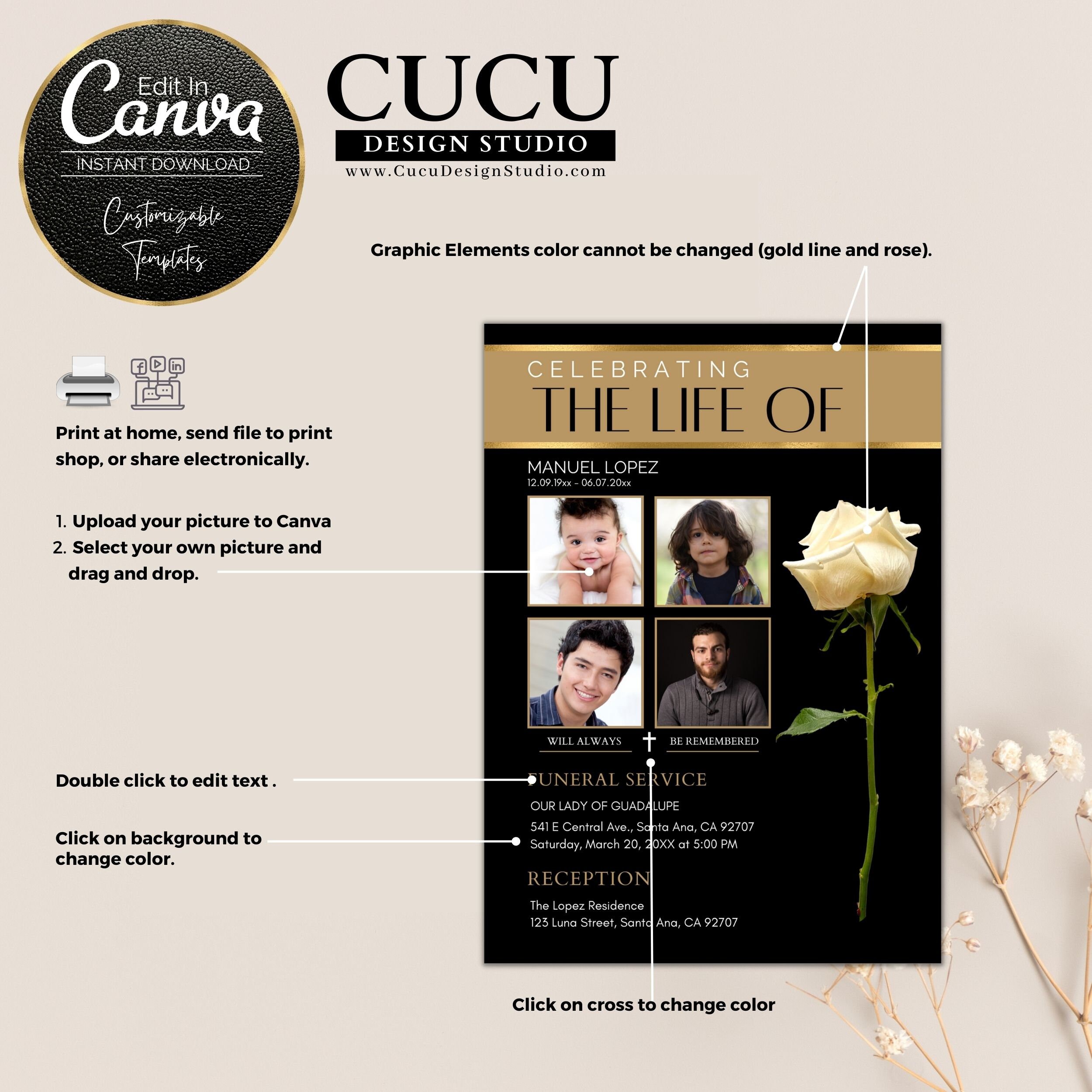 Funeral Invitation Cards, Online Funeral Invitation | Memorial ...