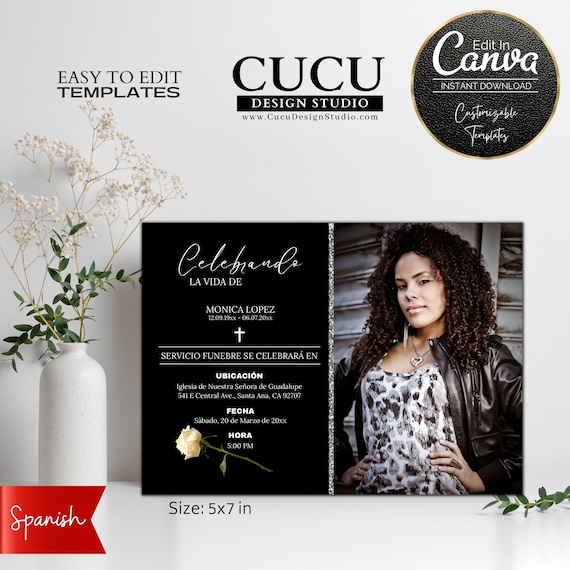 Celebración De Vida Funeral Invitation Template Spanish En - Etsy
