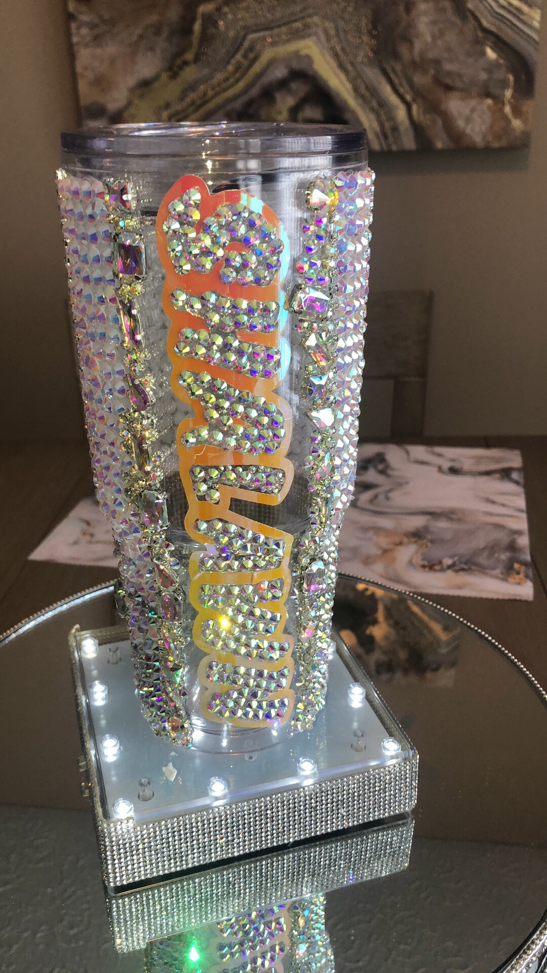 Custom Bling Reusable Tumbler Cup - Etsy