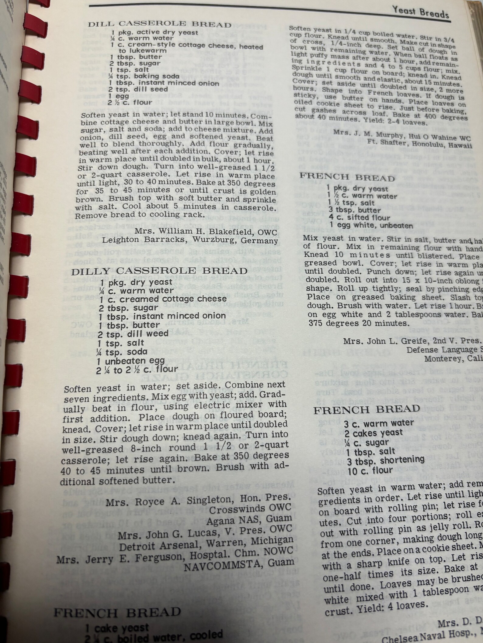 Vintage Cookbook 2000 Worldwide Favorite Recipes of Military Officers ...