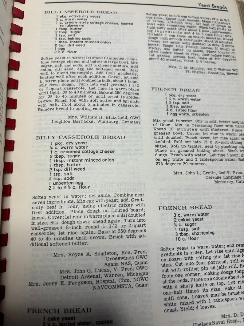 Vintage Cookbook 2000 Worldwide Favorite Recipes of Military Officers ...