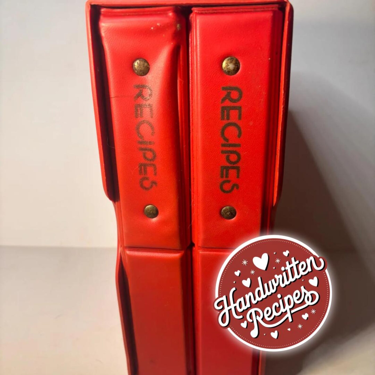 Vintage Recipe Collection in Red Binders - Retro Handwritten & Clipped ...