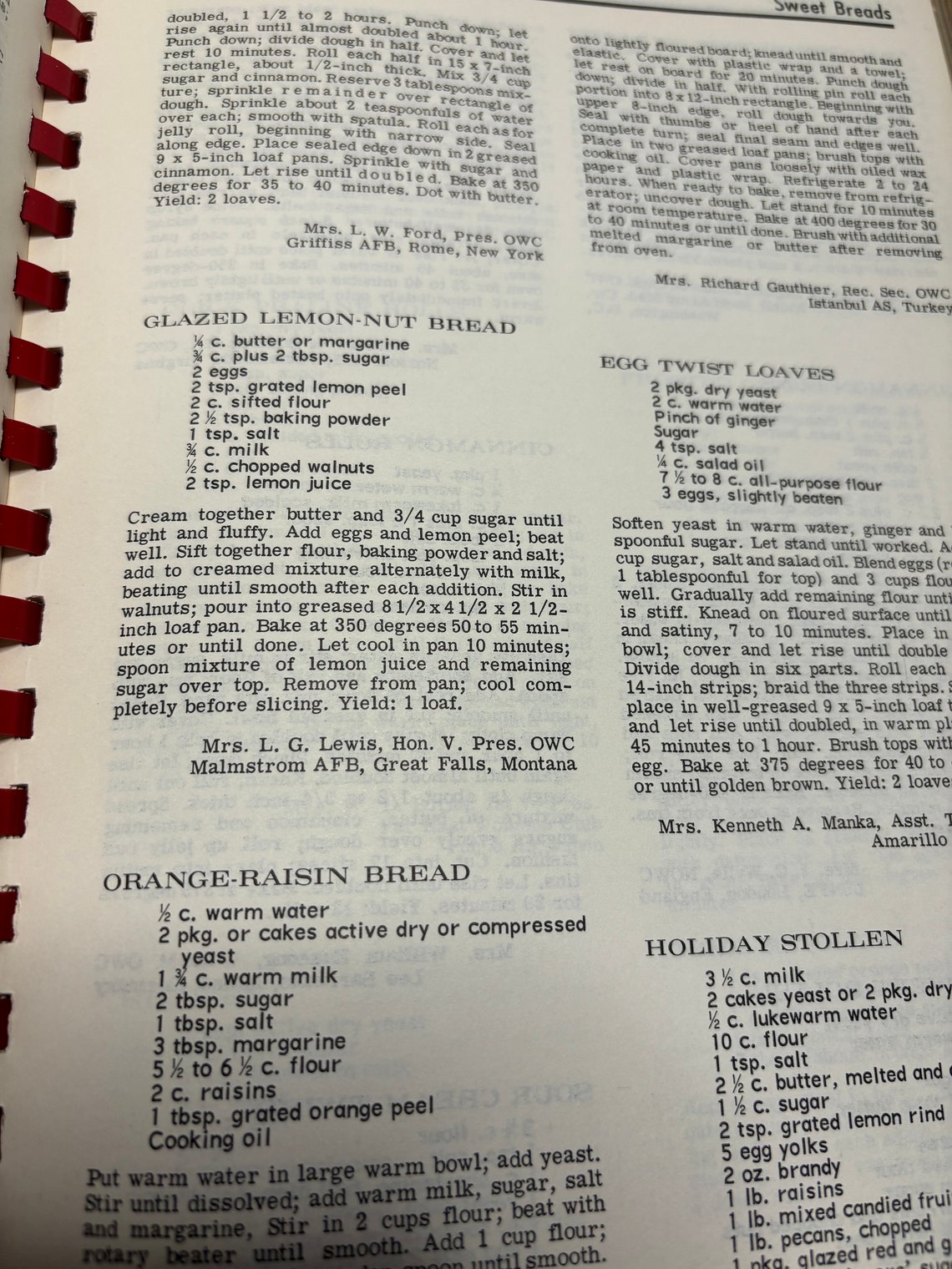 Vintage Cookbook 2000 Worldwide Favorite Recipes of Military Officers ...