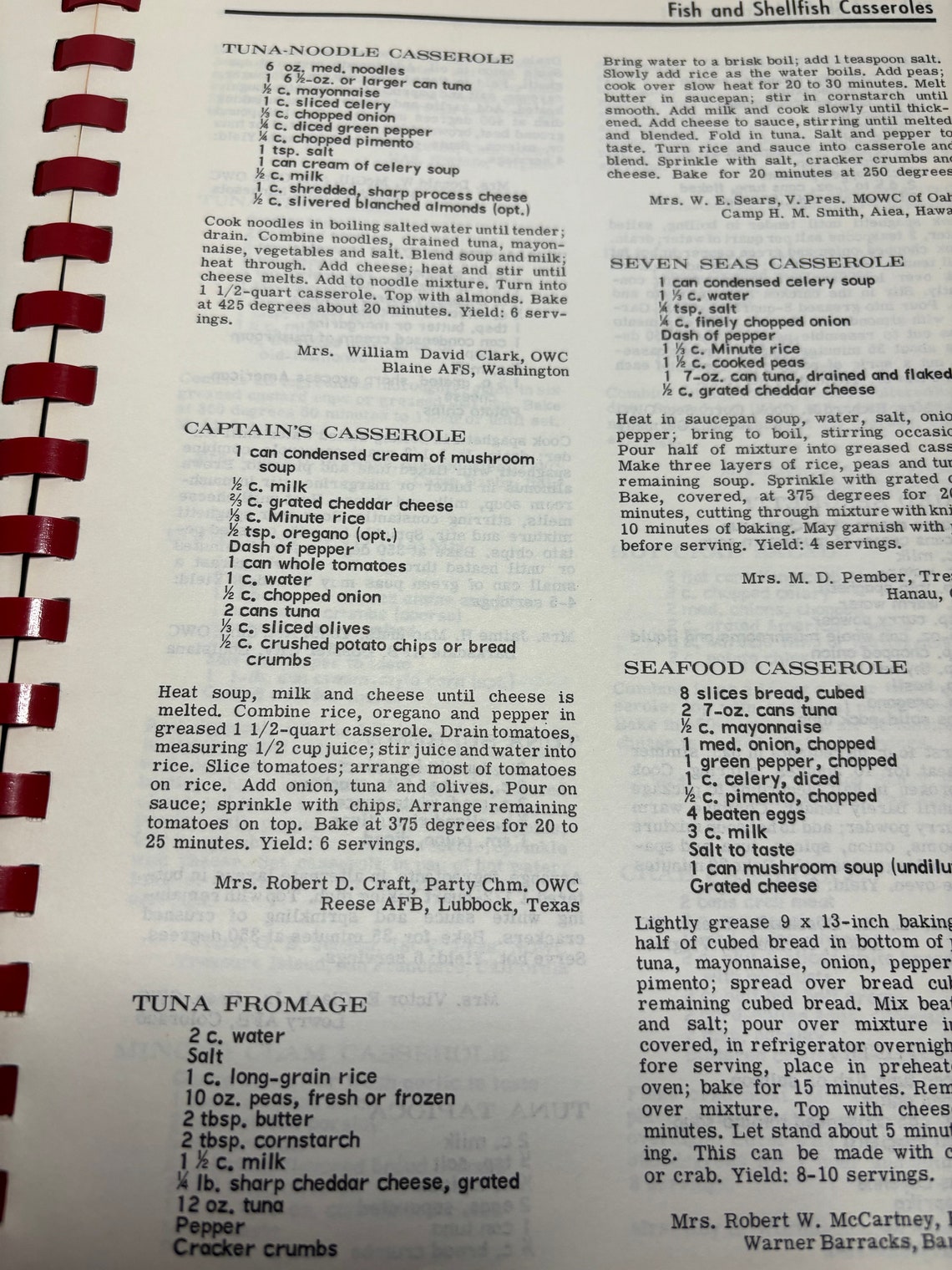 Vintage Cookbook 2000 Worldwide Favorite Recipes of Military Officers ...